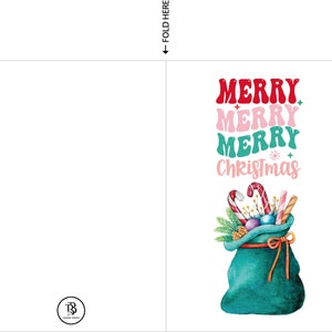 Digital Printable Christmas Card, Instant Download, Happy New Year Card ...