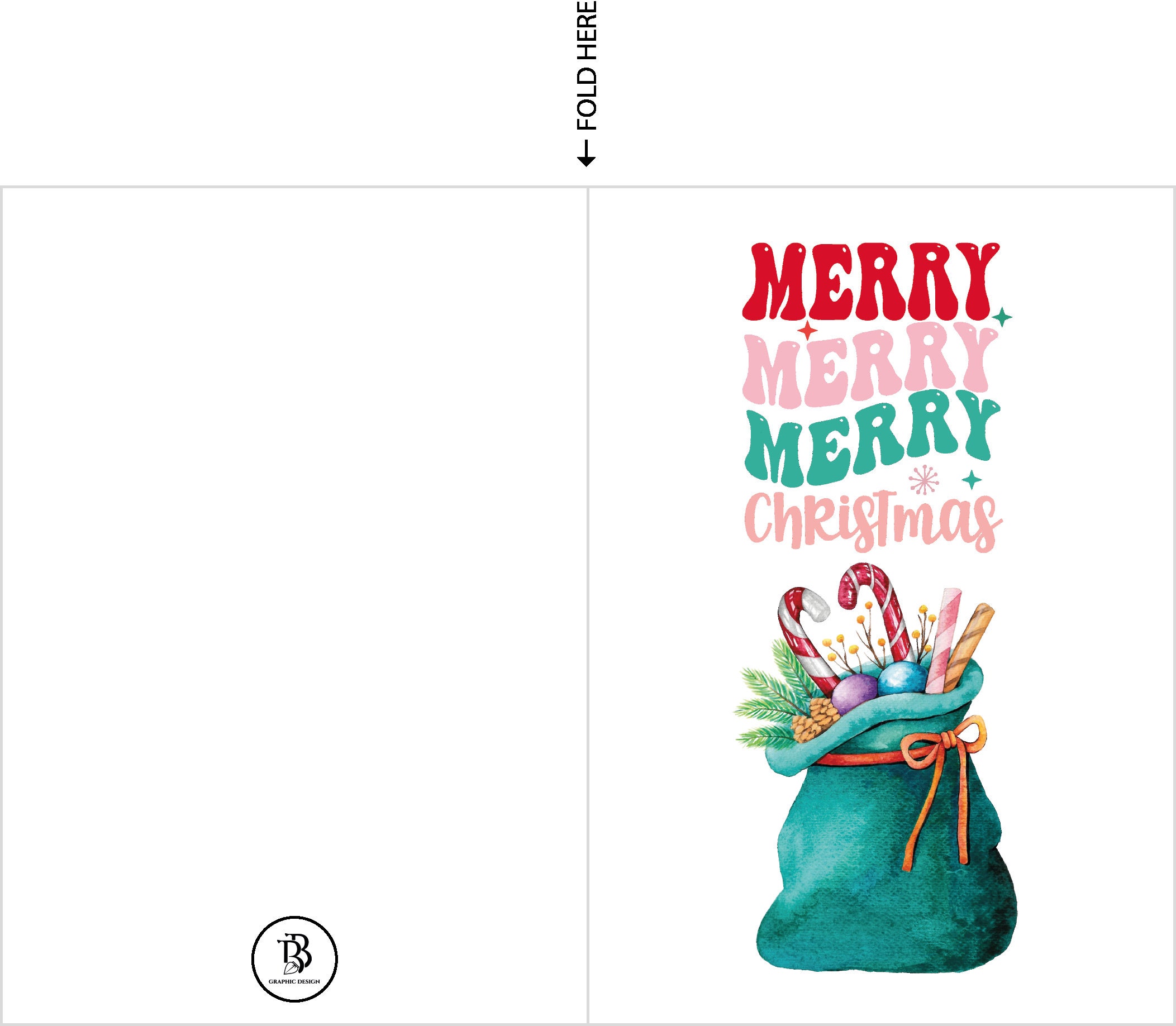 Digital Printable Christmas Card, Instant Download, Happy New Year Card ...