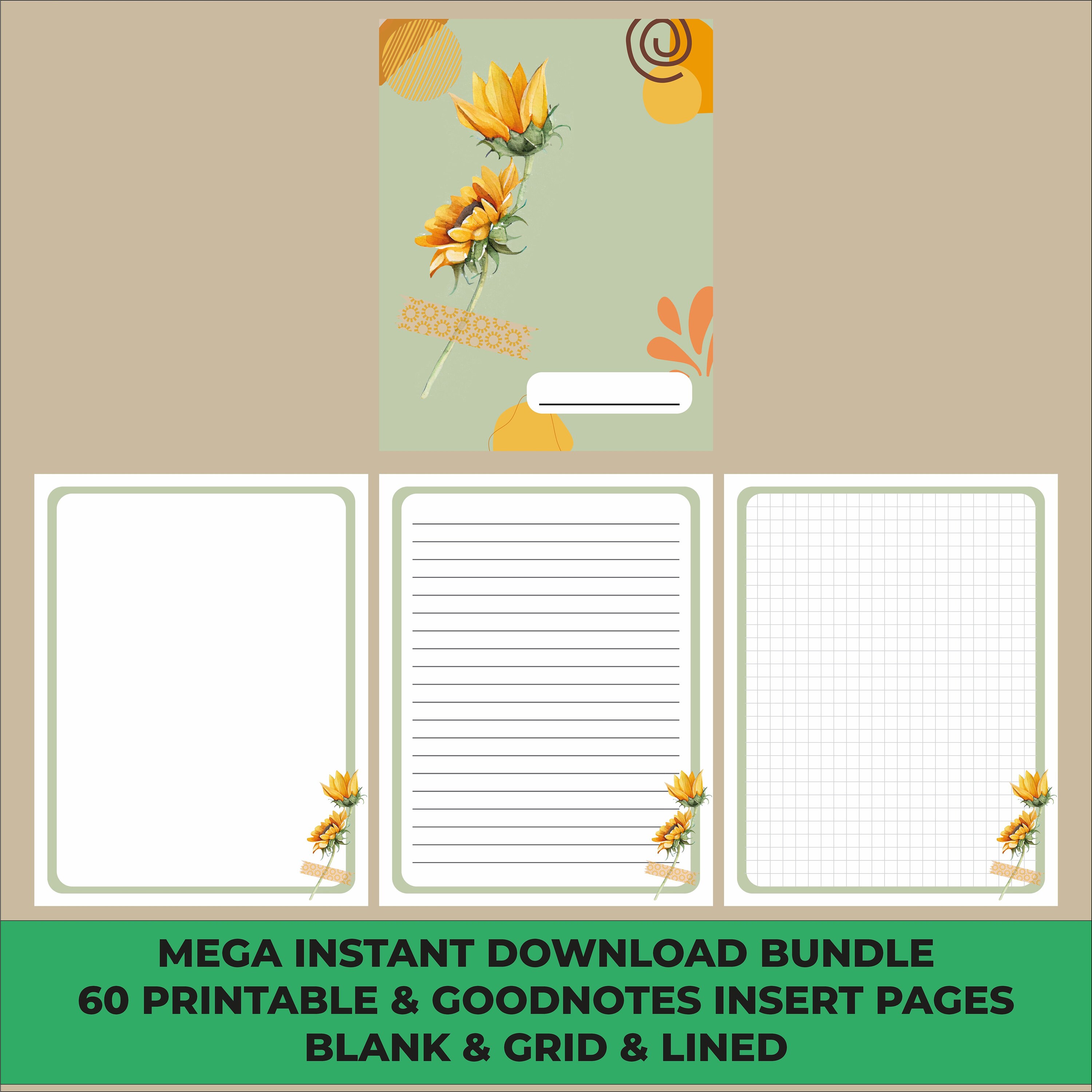 Goodnotes Cover, Notebook Cover, Insert Pages, Sticker Bundle, Instant ...