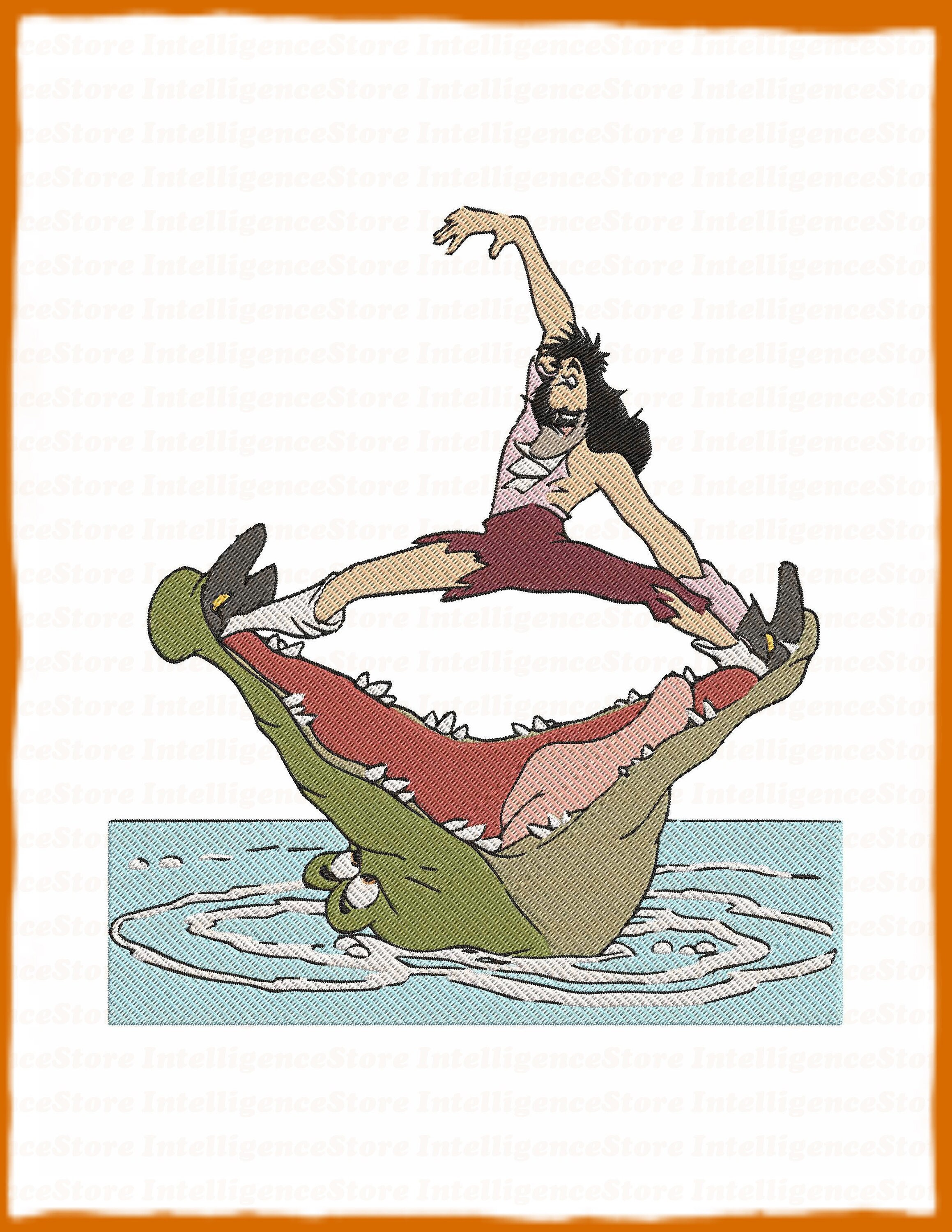 Captain Hook With Crocodile Peter Pan Filled Embroidery Design 1 ...