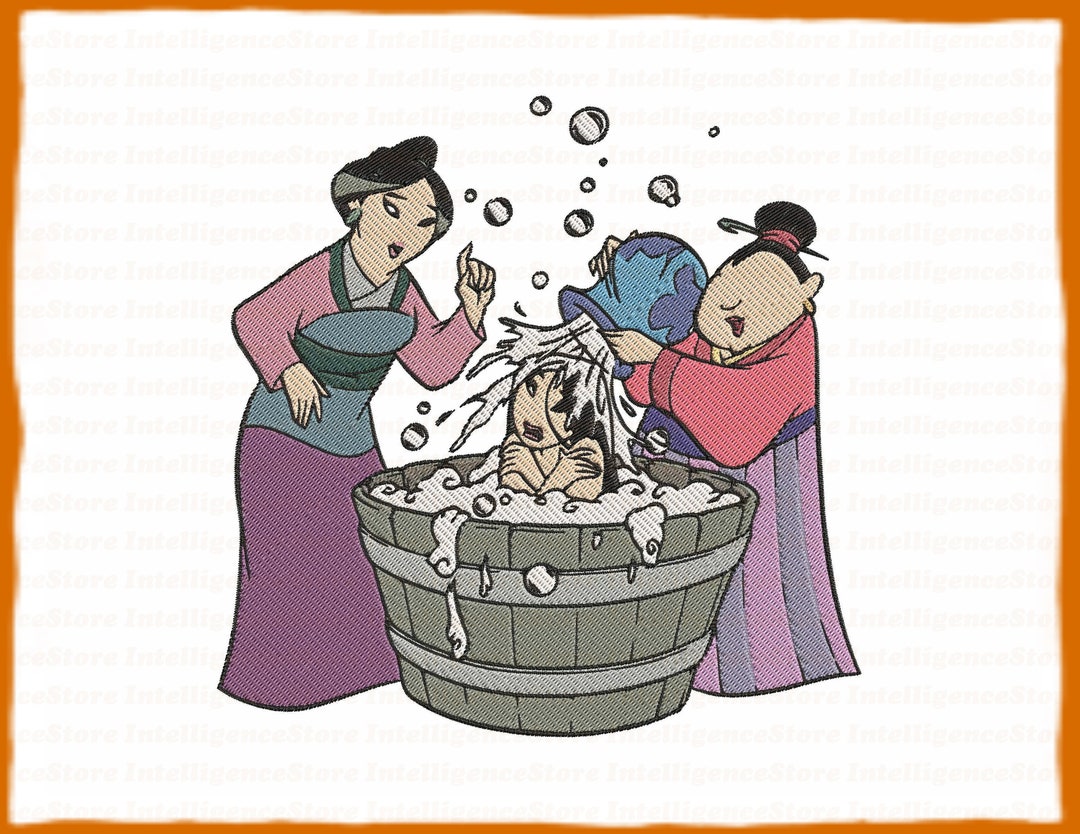Fa Mulan Bath Filled Embroidery Design - Instant Download - Etsy