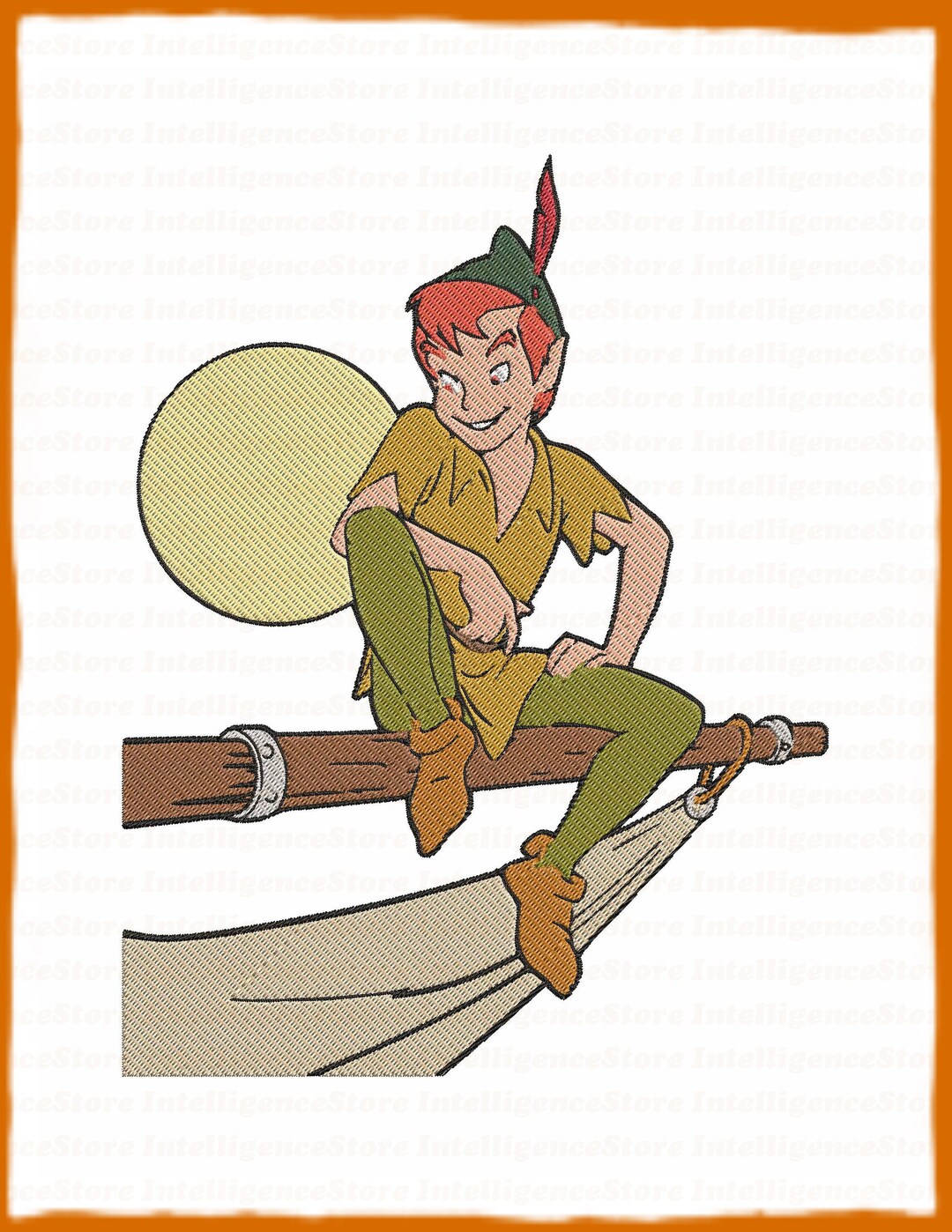 Peter Pan Sitting Filled Embroidery Design 1 - Instant Download - Etsy