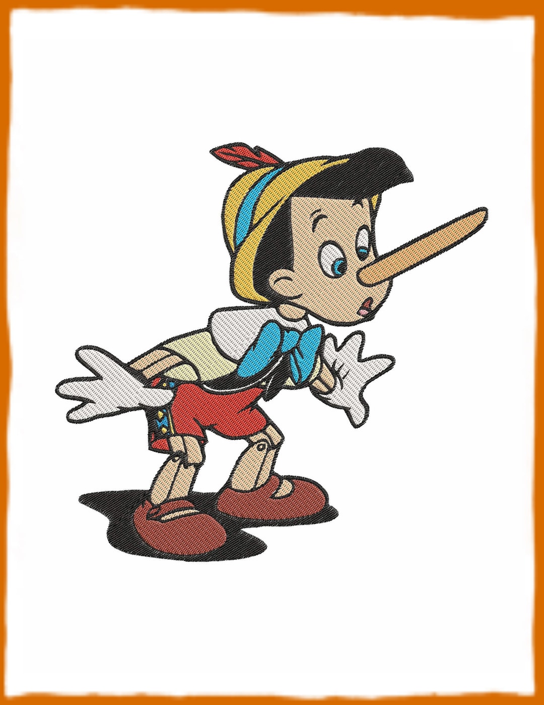 Nose Pinocchio Filled Embroidery Design 2 - Instant Download - Etsy