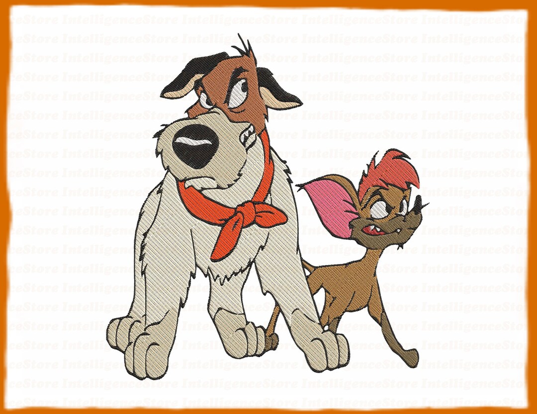 Tito and Dodger Oliver and Company Filled Embroidery Design - Instant ...
