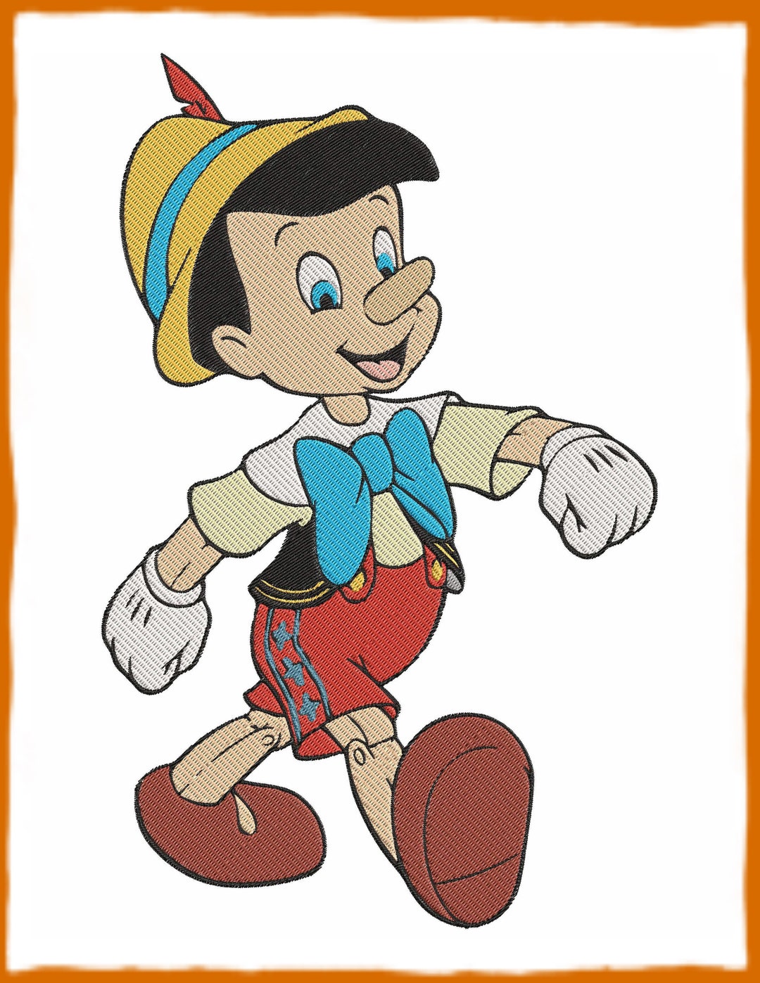 Pinocchio Filled Embroidery Design 16 Instant Download - Etsy