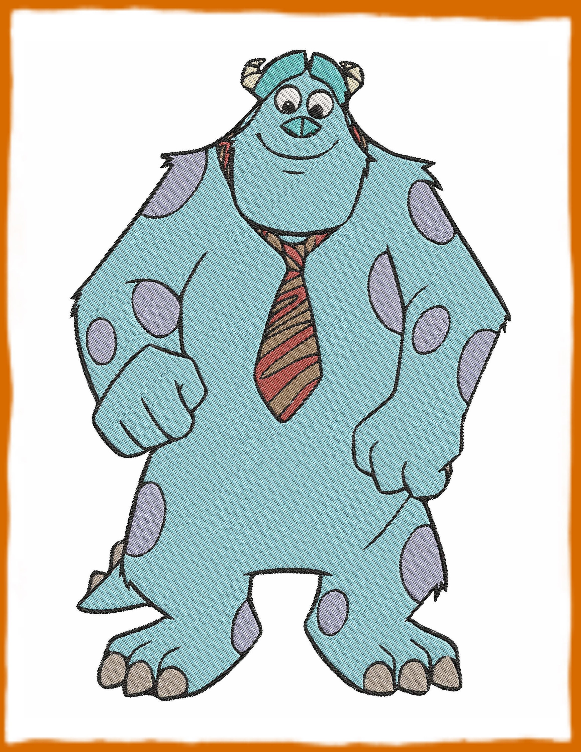 James P Sullivan Monsters Inc Filled Embroidery Design 4 Instant ...