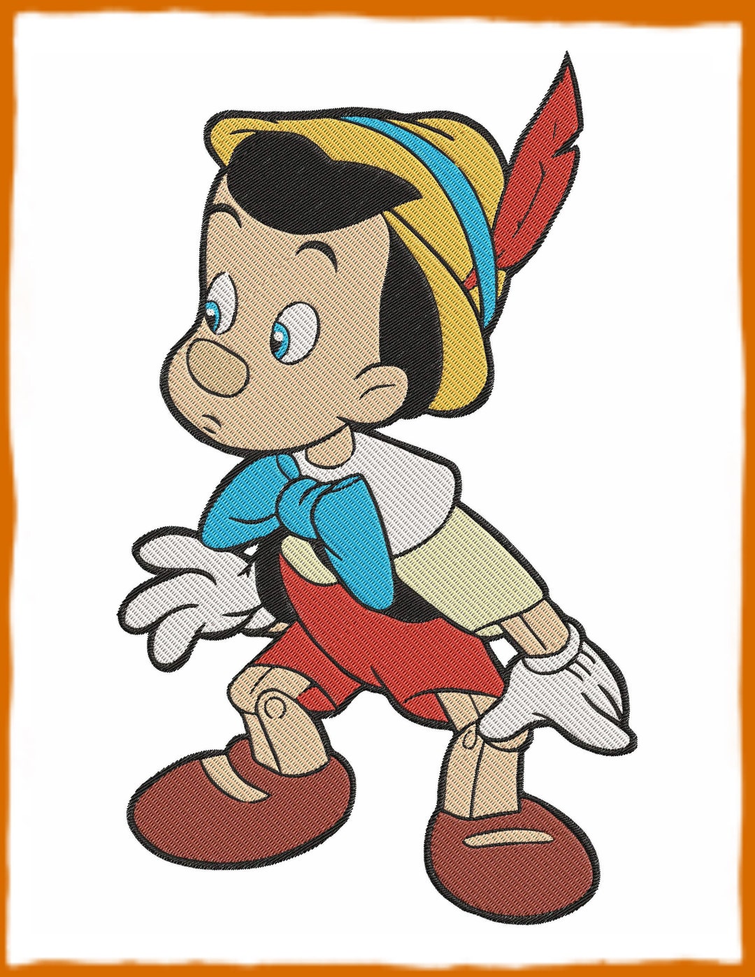 Pinocchio Filled Embroidery Design 6 - Instant Download - Etsy