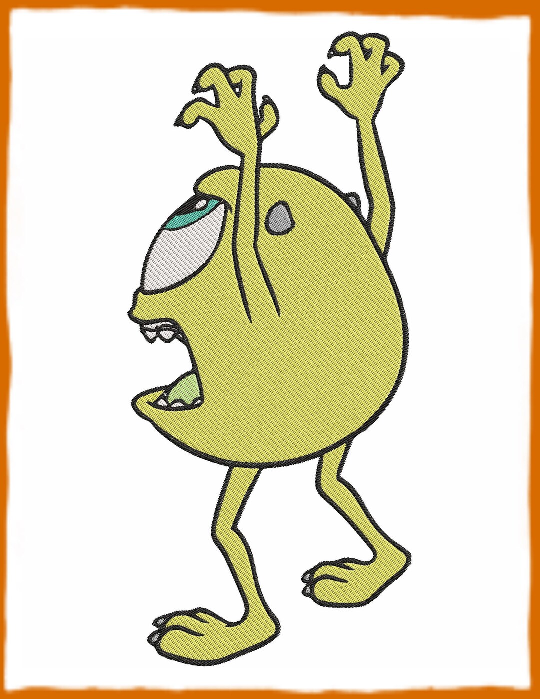 Mike Wazowski Monsters Inc Filled Embroidery Design 12 Instant Download ...