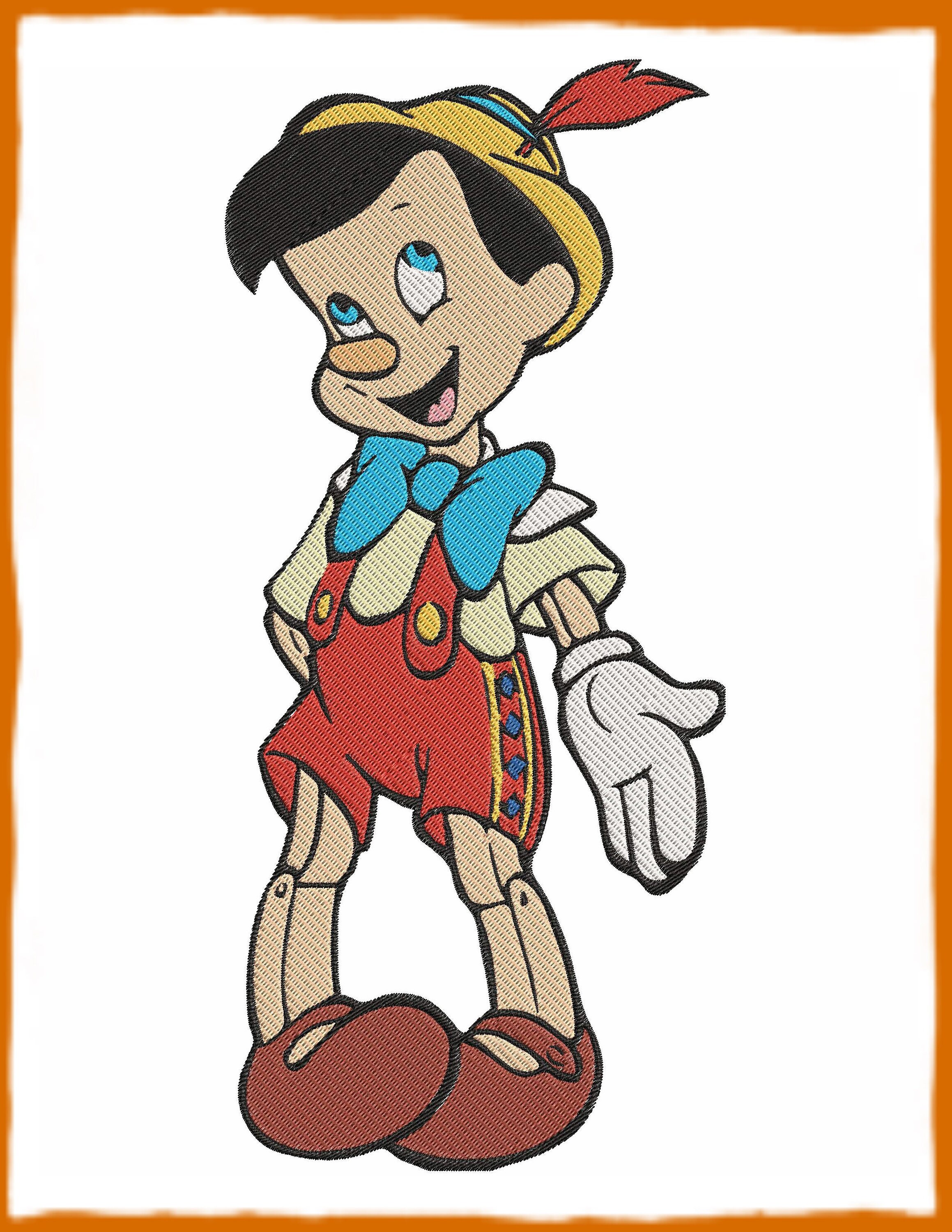Happy Pinocchio Filled Embroidery Design 1 Instant Download - Etsy