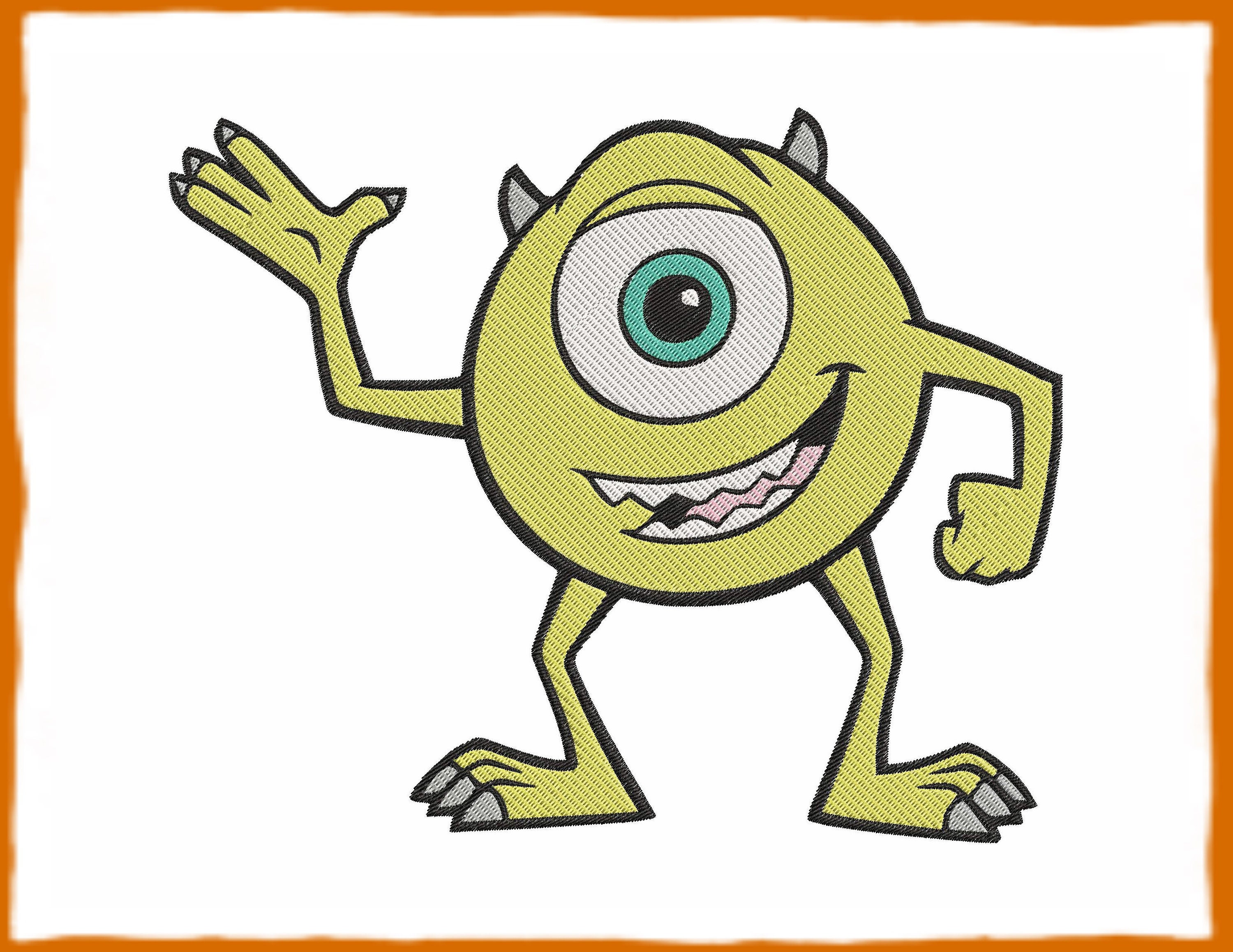 Mike Wazowski Monsters Inc Filled Embroidery Design 7 Instant Download ...