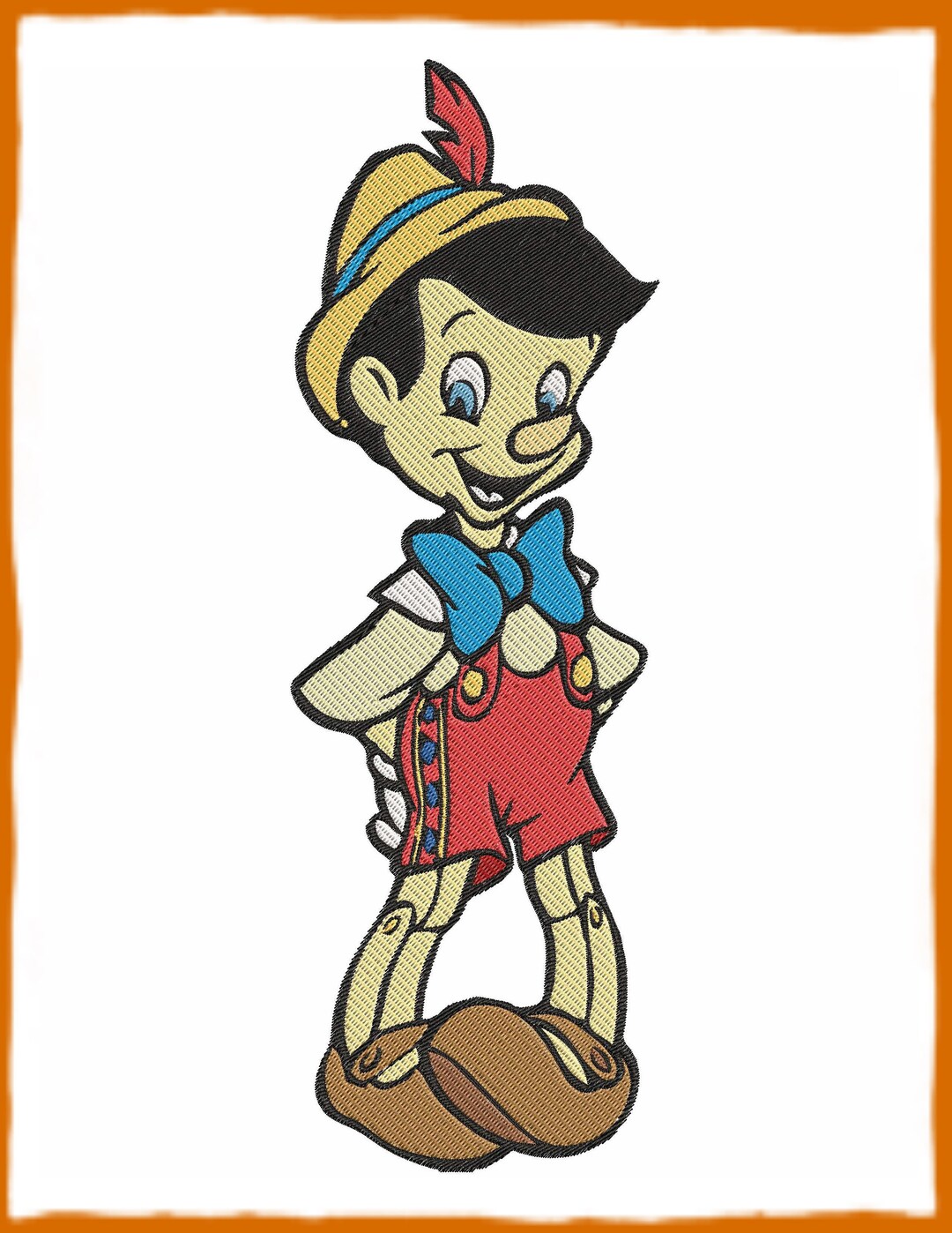 Stand Pinocchio Filled Embroidery Design - Instant Download - Etsy