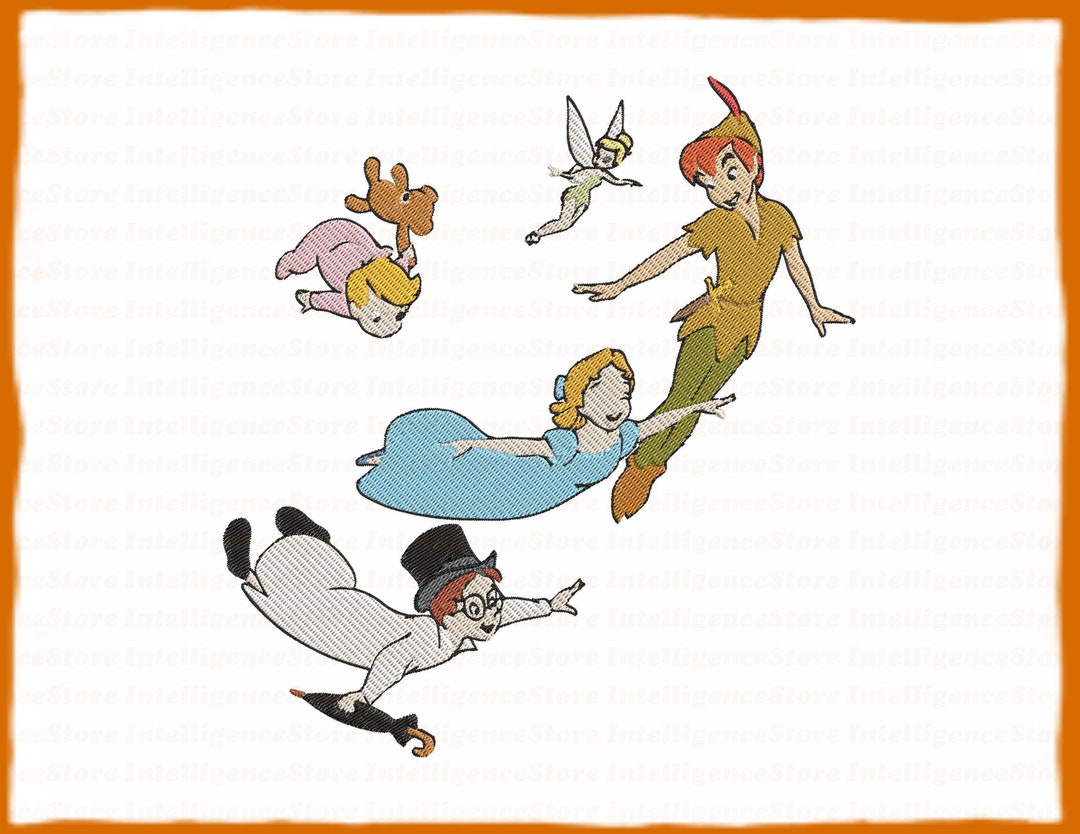 Peter Pan and Friends Filled Embroidery Design 3 - Instant Download - Etsy