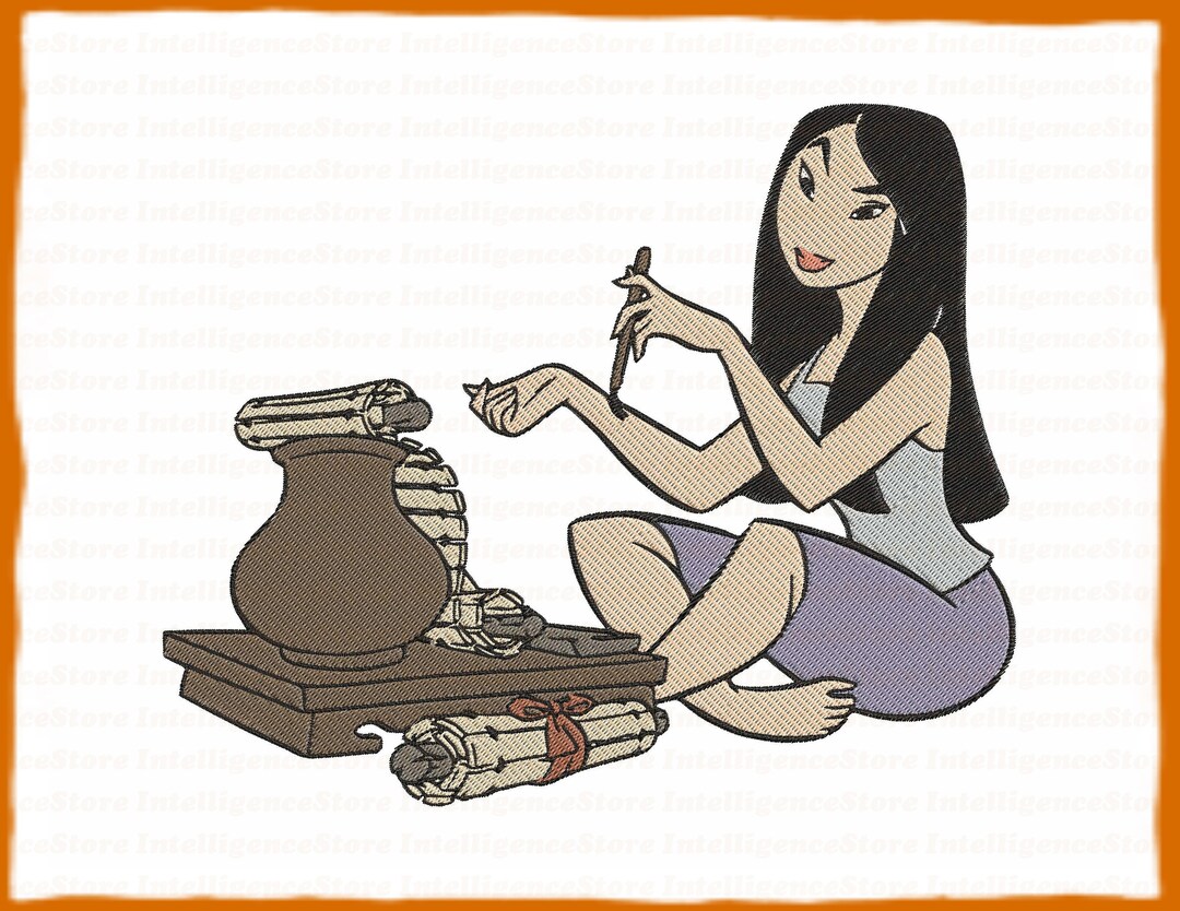 Fa Mulan Writing Filled Embroidery Design - Instant Download - Etsy
