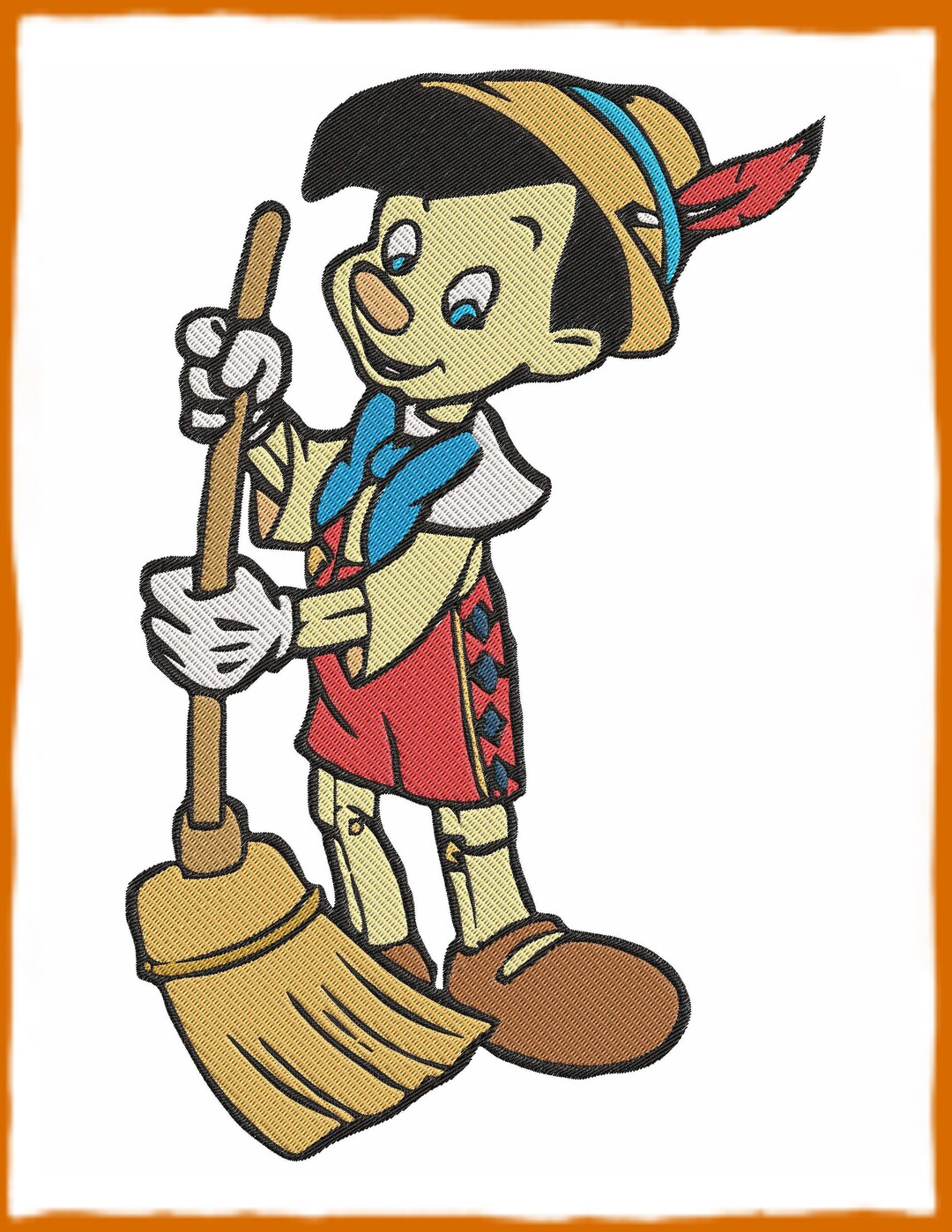 Sweep Pinocchio Filled Embroidery Design - Instant Download - Etsy