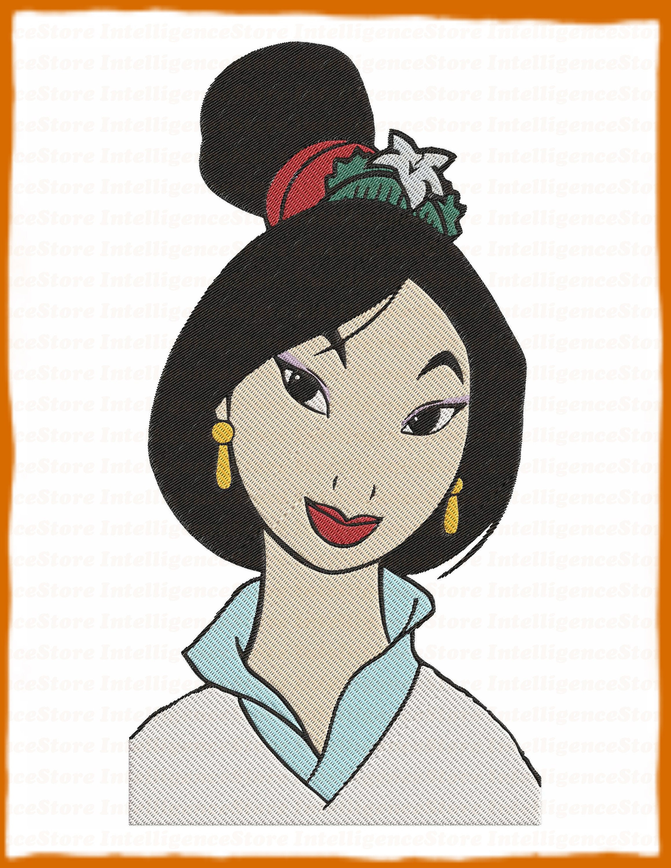 Face Fa Mulan Filled Embroidery Design 7 Instant Download - Etsy