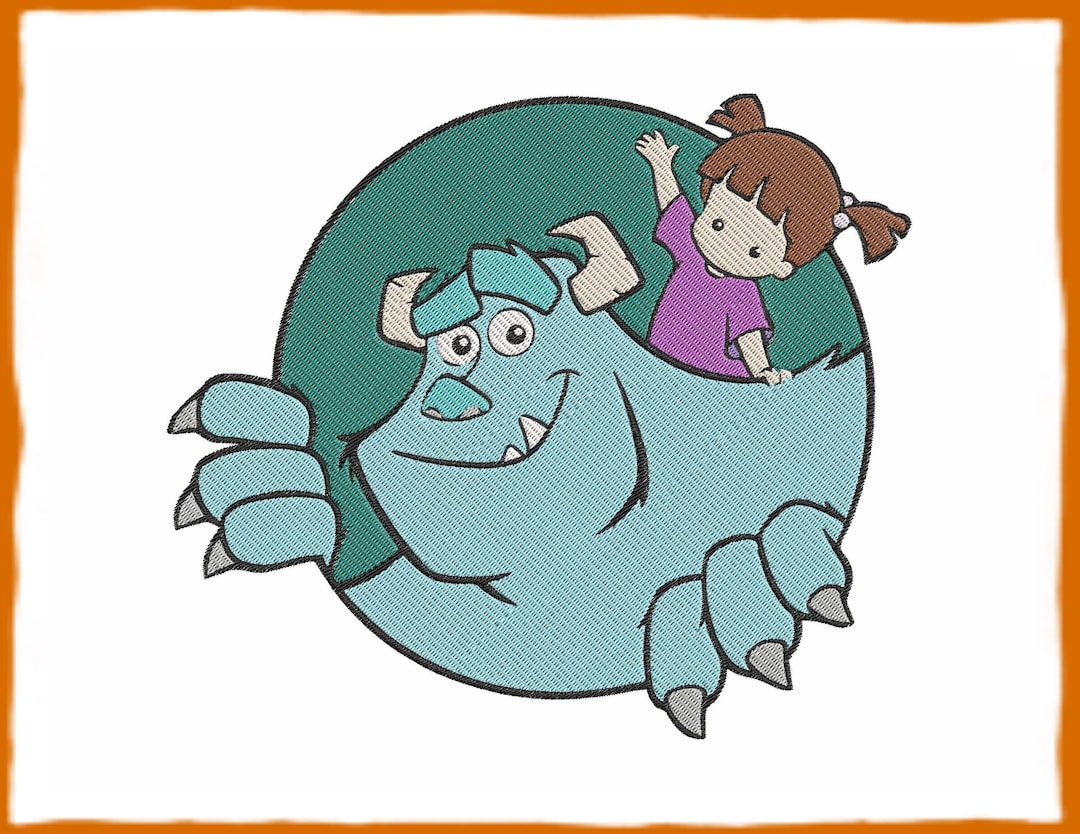 Boo With James P Sullivan Monsters Inc Filled Embroidery Design 3 ...