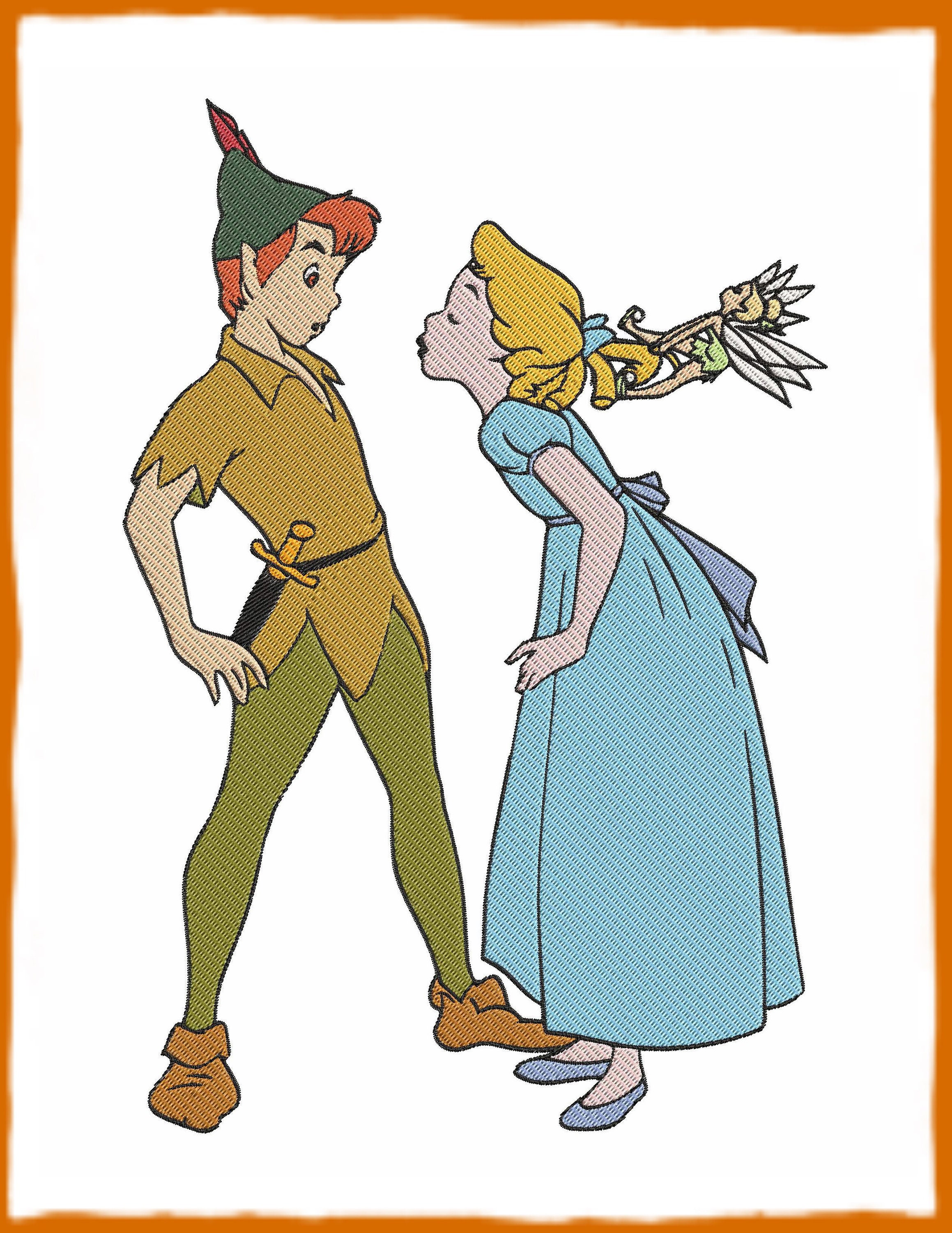 Wendy Darling With Peter Pan Filled Embroidery Design 1 - Etsy
