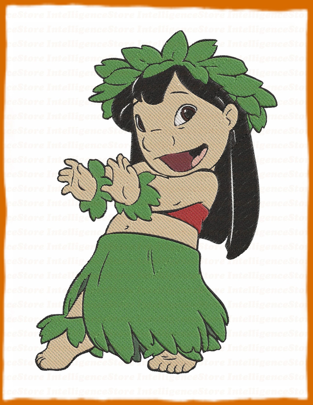 Lilo Pelekai Lilo and Stitch Filled Embroidery Design 5 - Instant ...