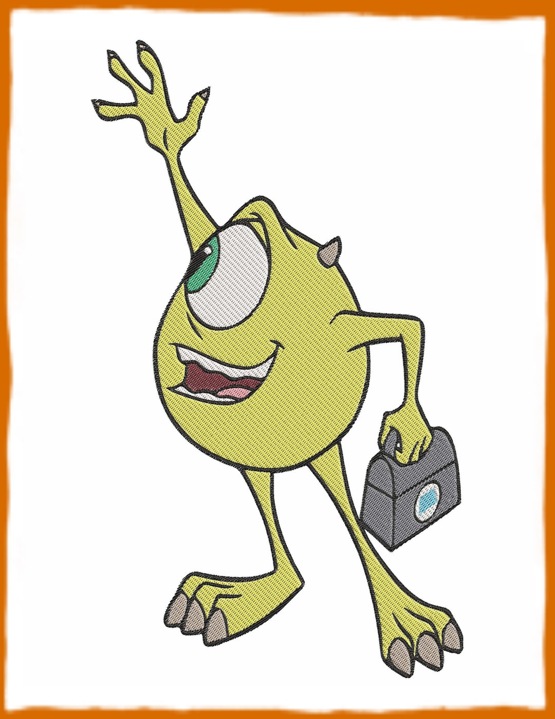 Mike Wazowski Monsters Inc Filled Embroidery Design 3 Instant Download ...