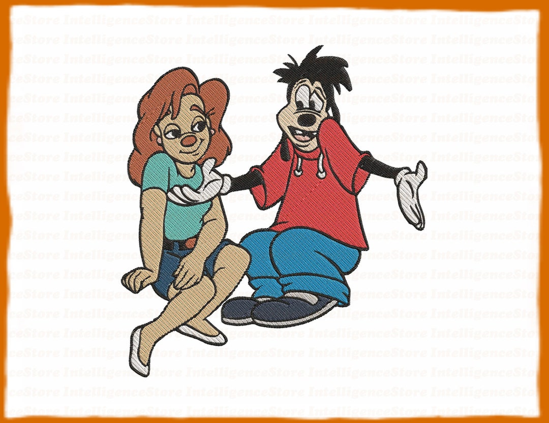 Max Goof With Roxanne Goof Troop Fill Embroidery Design 3 - Instant ...