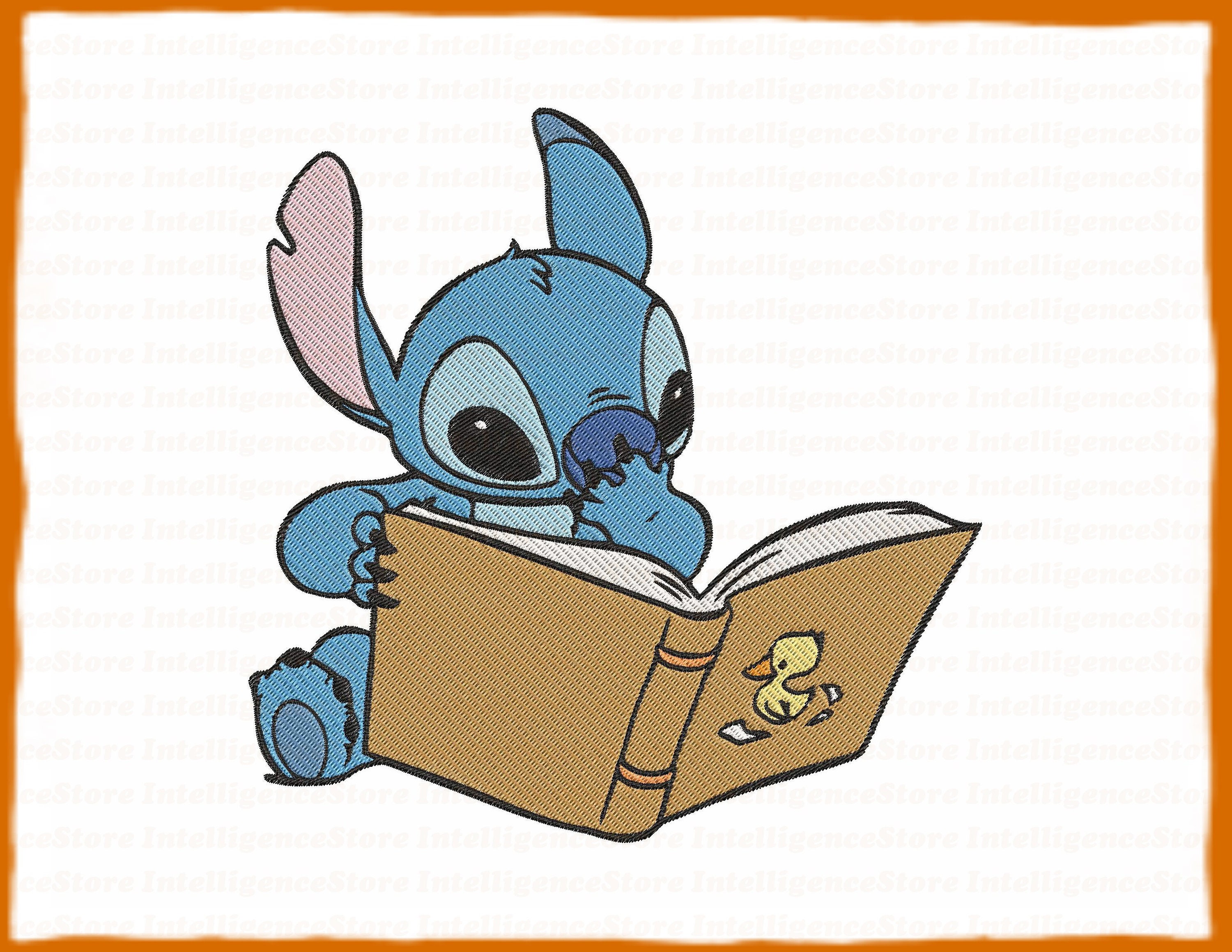 Reading Lilo and Stitch Filled Embroidery Design - Instant Download - Etsy