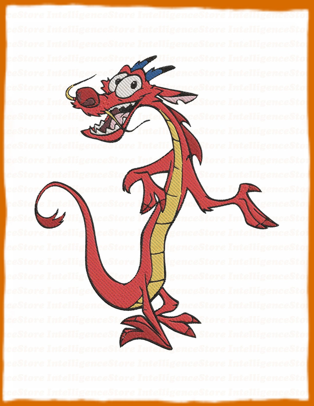 Mushu Mulan Filled Embroidery Design 7 - Instant Download - Etsy