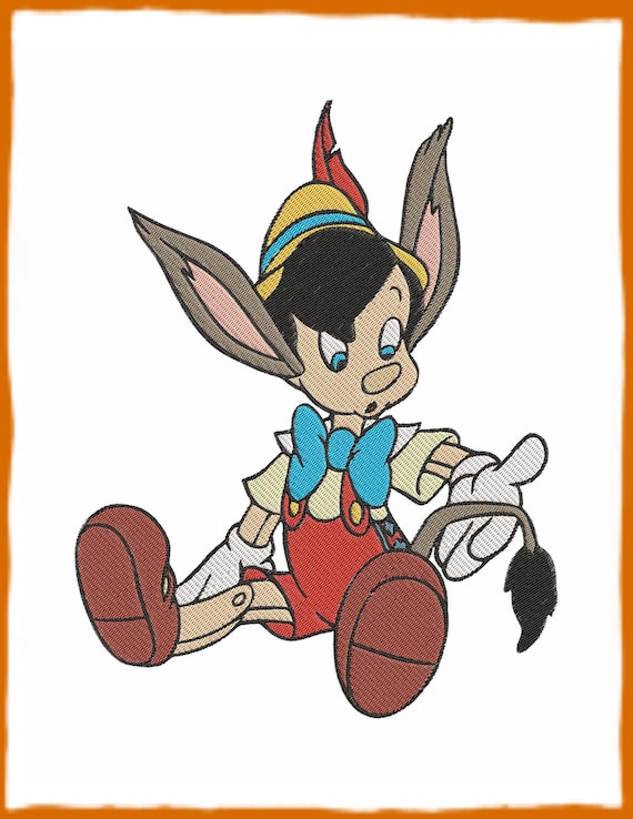Donkey Pinocchio Filled Embroidery Design 2 Instant Download | Etsy