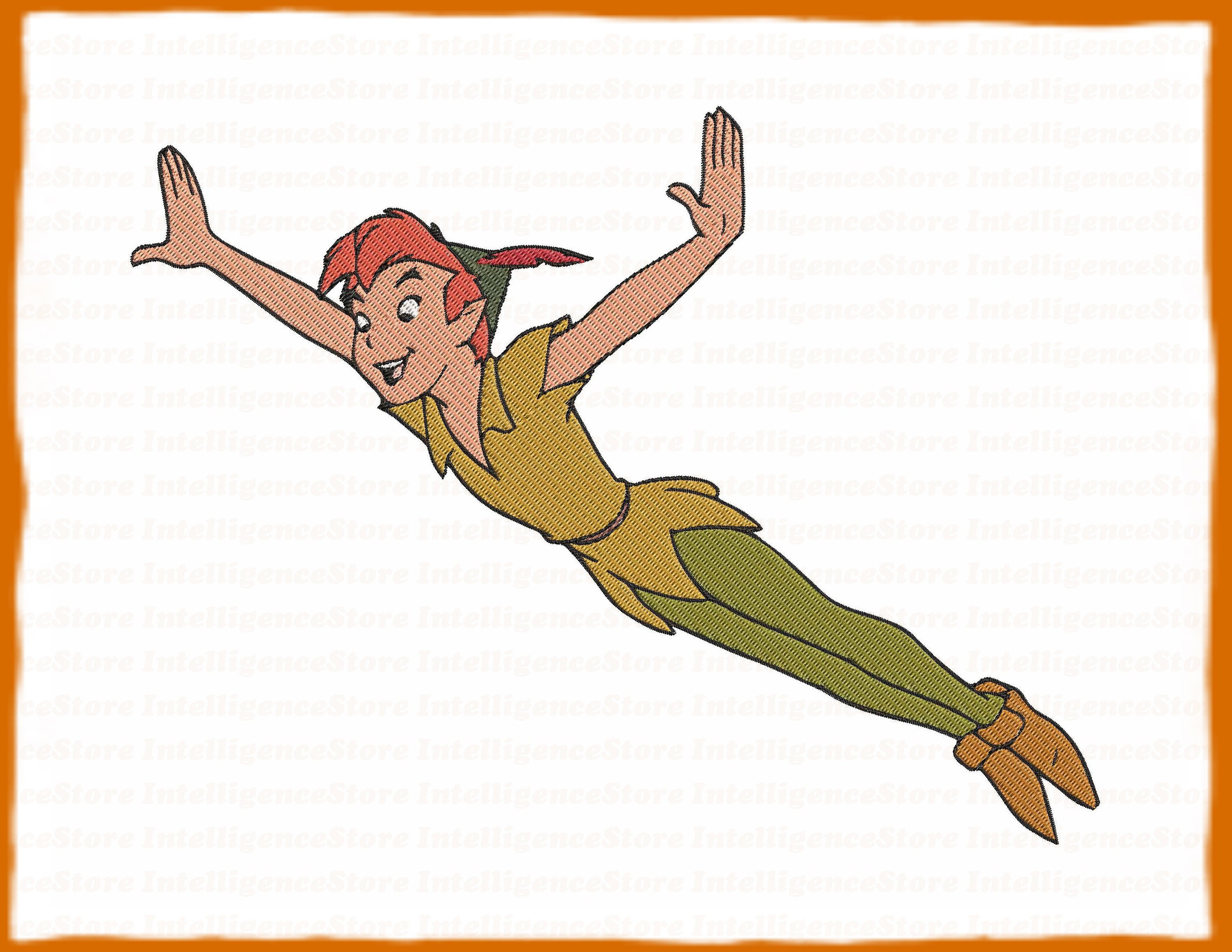 Peter Pan Flying Filled Embroidery Design 3 Instant Download - Etsy UK