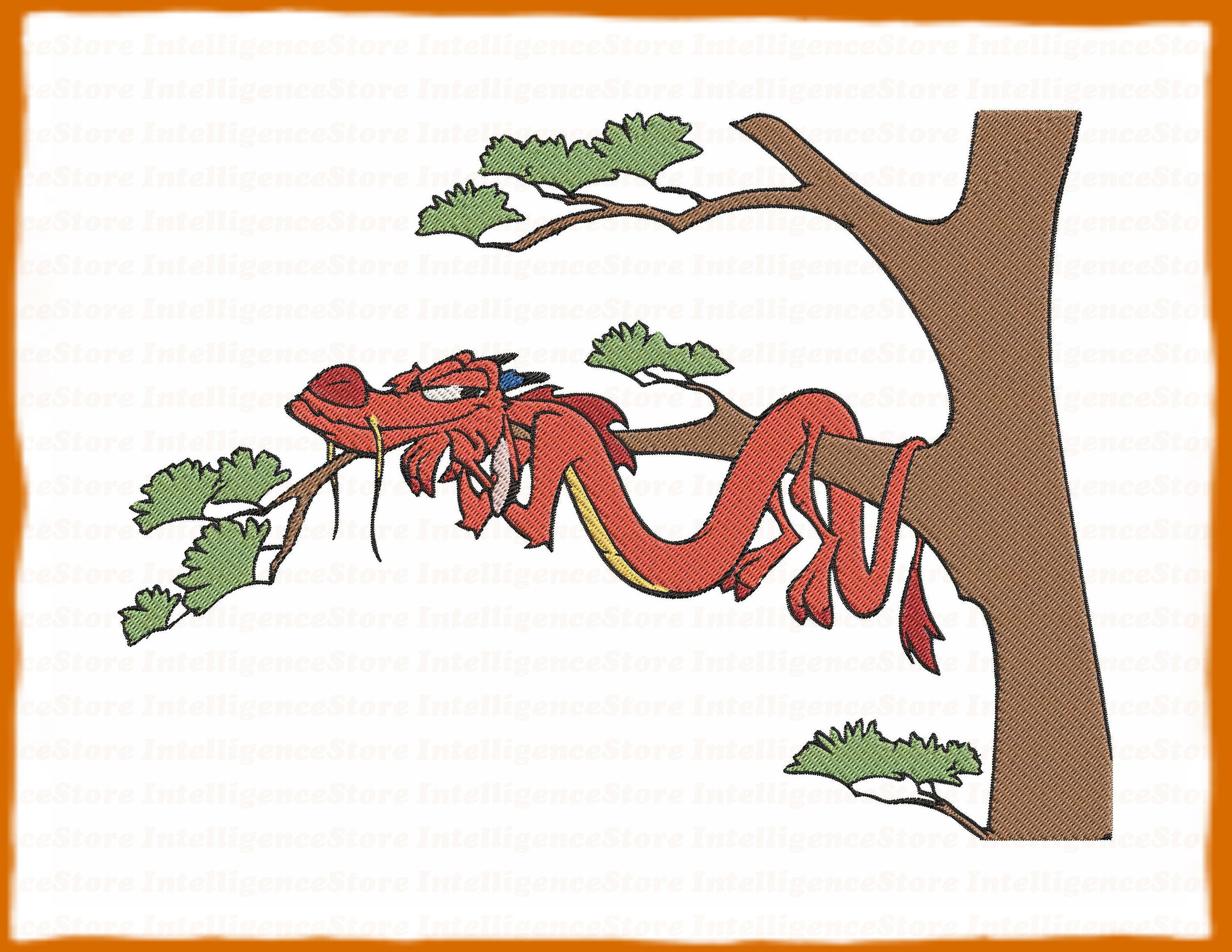 Mushu Mulan Filled Embroidery Design 2 Instant Download | Etsy