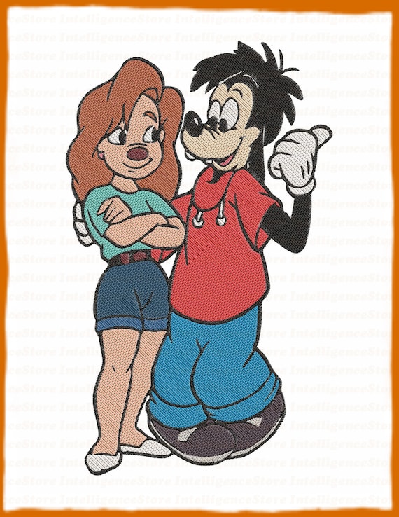 Max Goof With Roxanne Goof Troop Fill Embroidery Design 1 | Etsy
