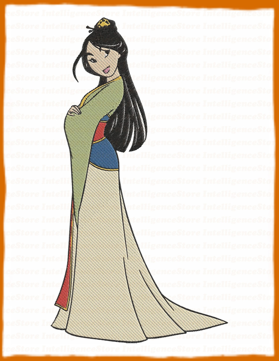 Fa Mulan Filled Embroidery Design 10 - Instant Download - Etsy