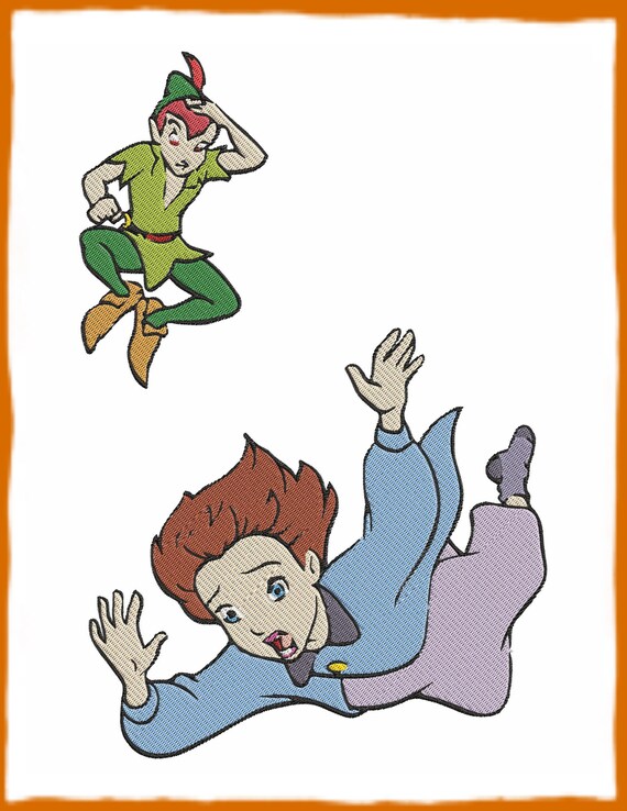 Jane and Peter Pan Filled Embroidery Design 5 Instant | Etsy