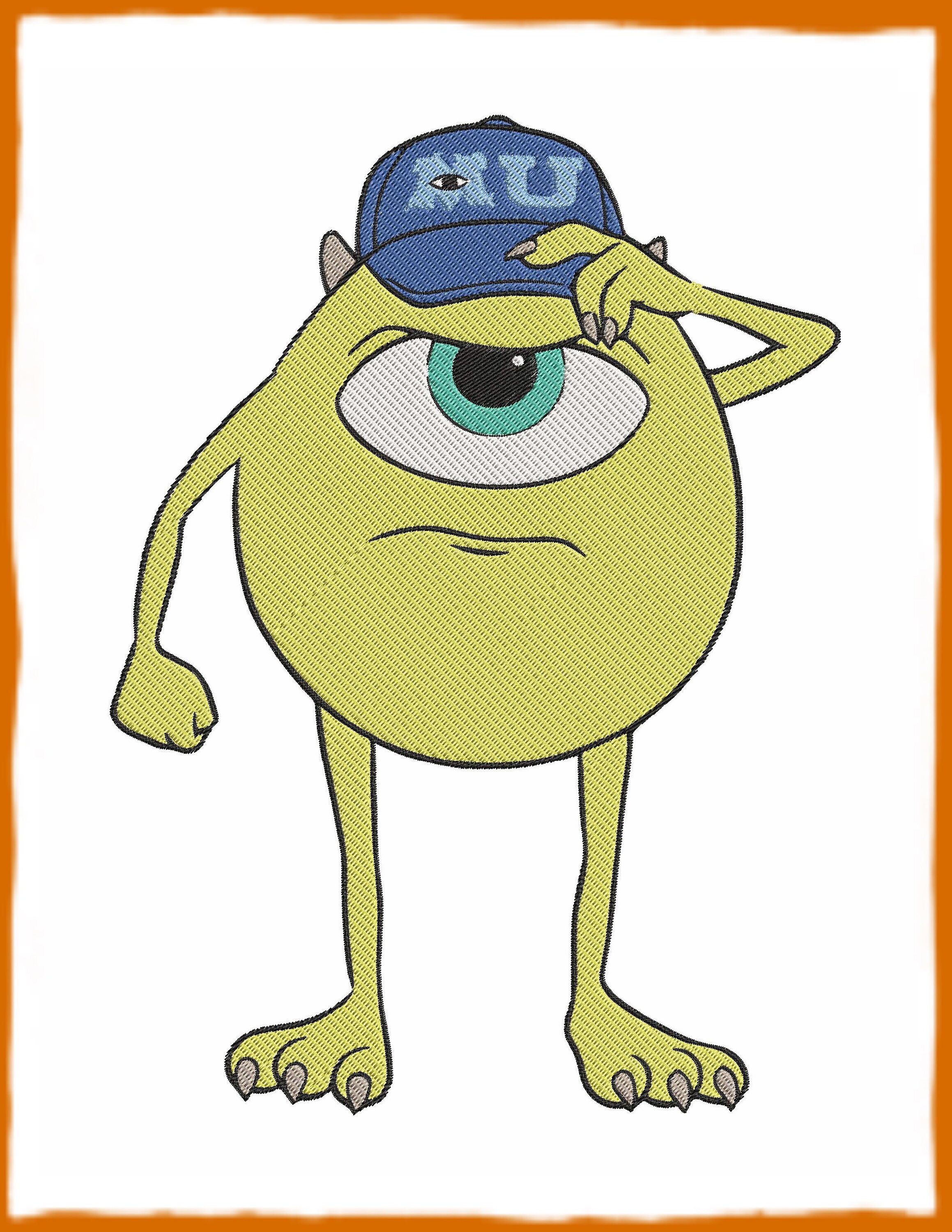 Mike Wazowski Monsters Inc Filled Embroidery Design 11 - Instant ...