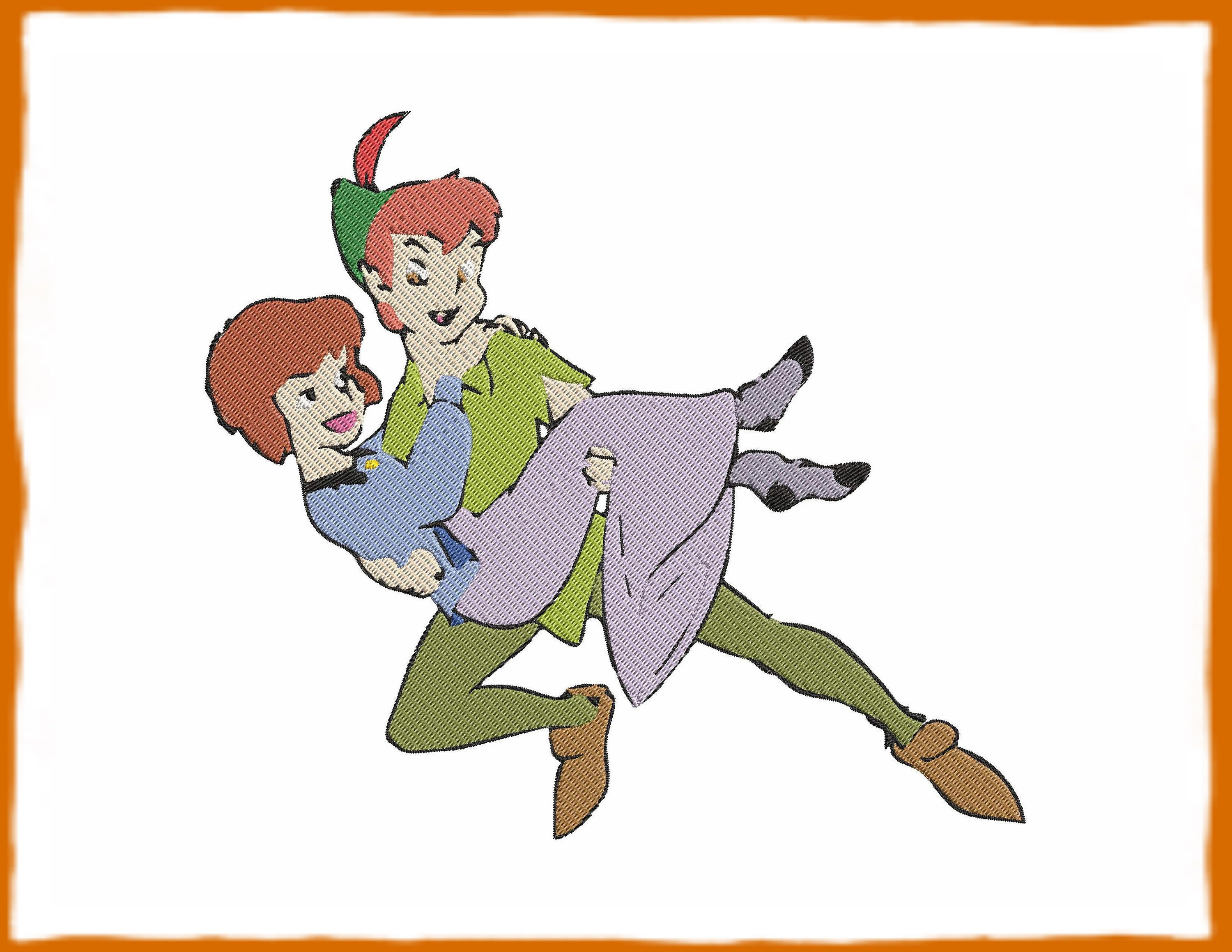 Jane and Peter Pan Filled Embroidery Design 4 Instant Download - Etsy