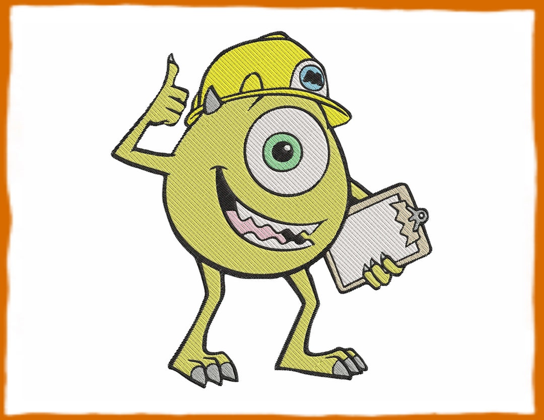 Mike Wazowski Monsters Inc Filled Embroidery Design 4 - Instant ...