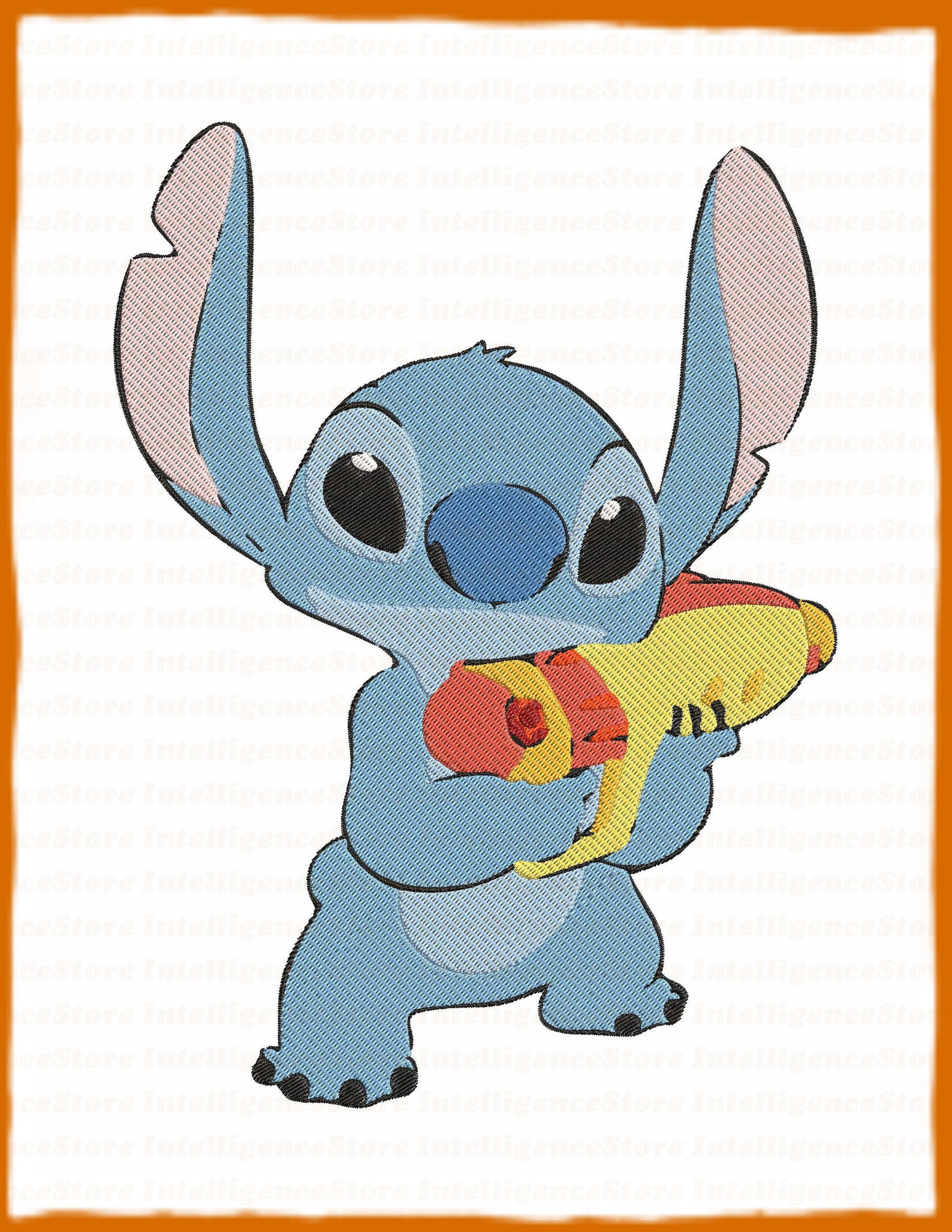 Gun Lilo and Stitch Filled Embroidery Design 2 Instant Download - Etsy