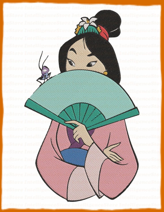 Fan Fa Mulan Filled Embroidery Design 3 Instant Download | Etsy