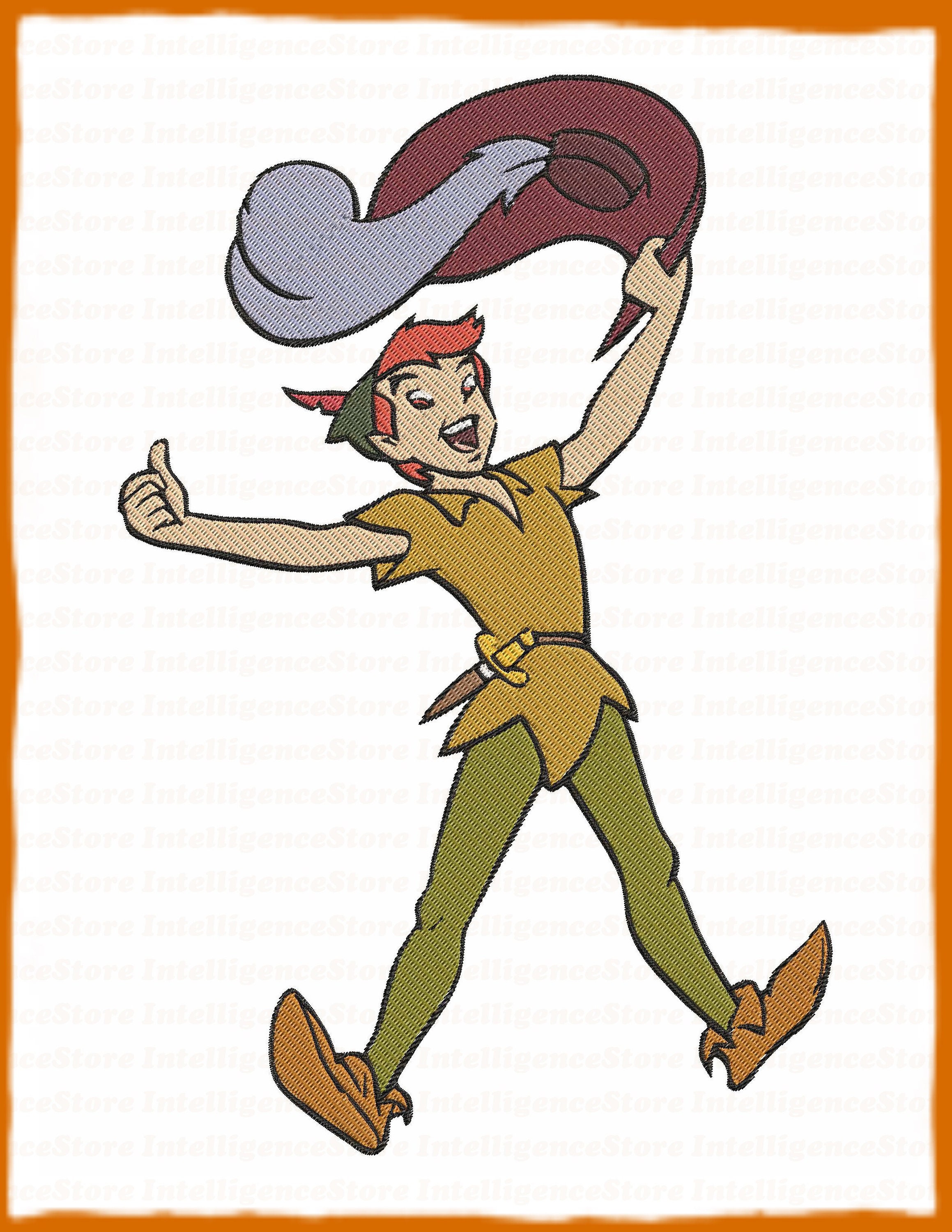 Peter Pan Hat Filled Embroidery Design Instant Download | Etsy