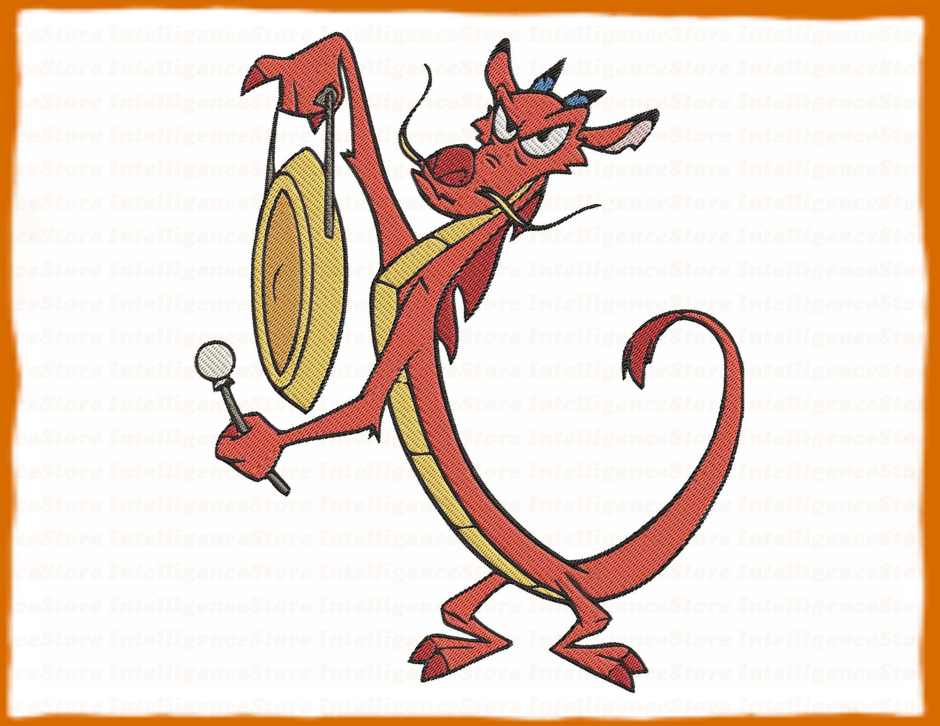 Mushu Gong Mulan Filled Embroidery Design 2 Instant Download - Etsy