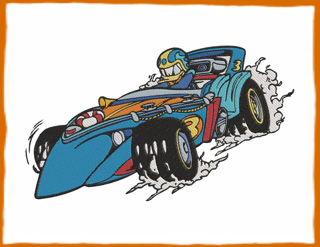 Donald Duck and the Roadster Racers Fill Embroidery Design 2 - Instant ...