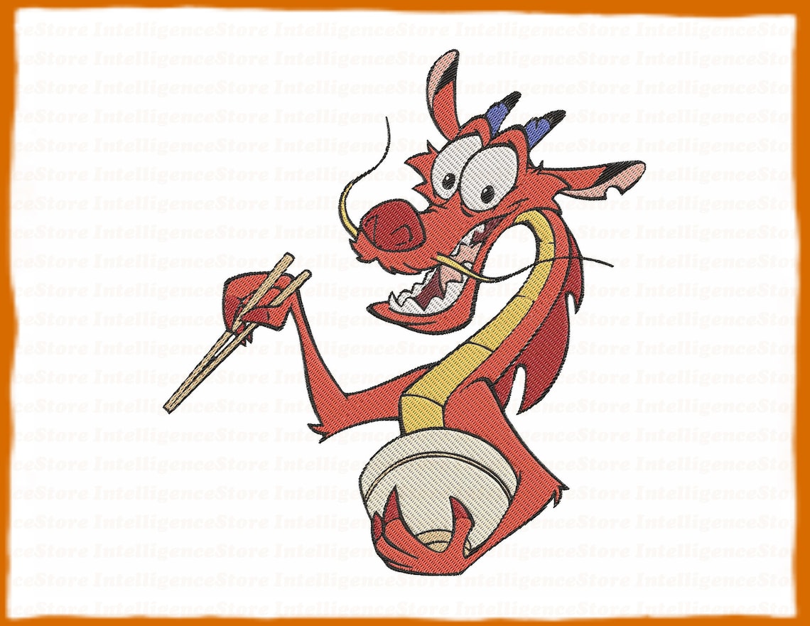 Mushu Mulan Filled Embroidery Design 6 Instant Download - Etsy