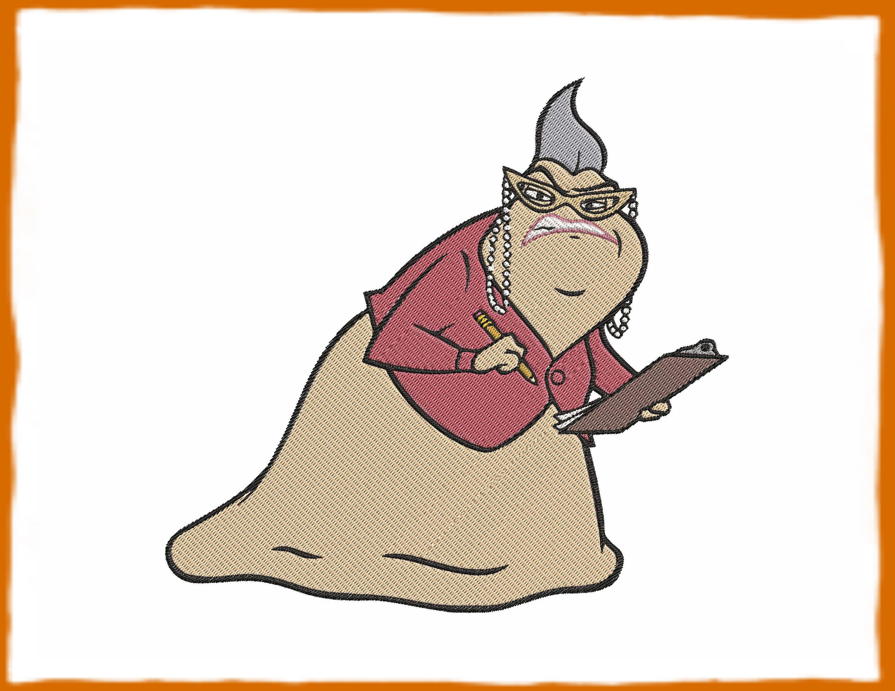 Roz Monsters Inc Filled Embroidery Design 2 Instant Download - Etsy