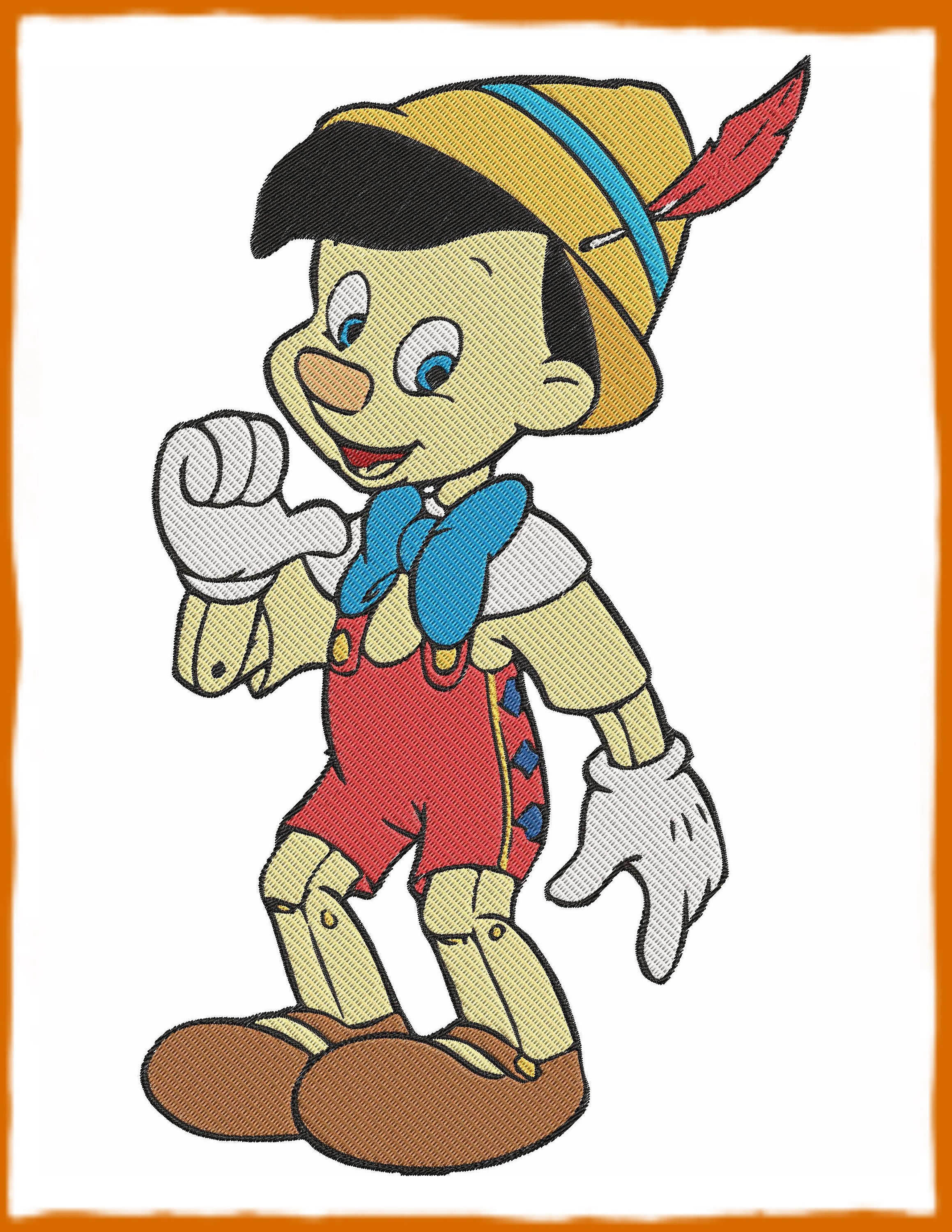 Pinocchio Filled Embroidery Design 1 Instant Download - Etsy