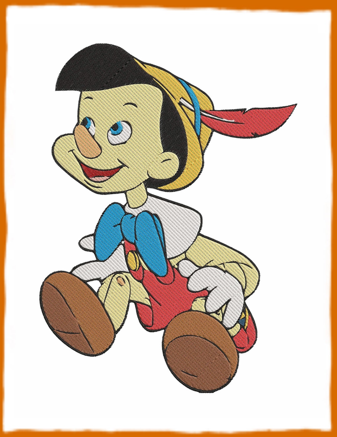Pinocchio Filled Embroidery Design 2 - Instant Download - Etsy