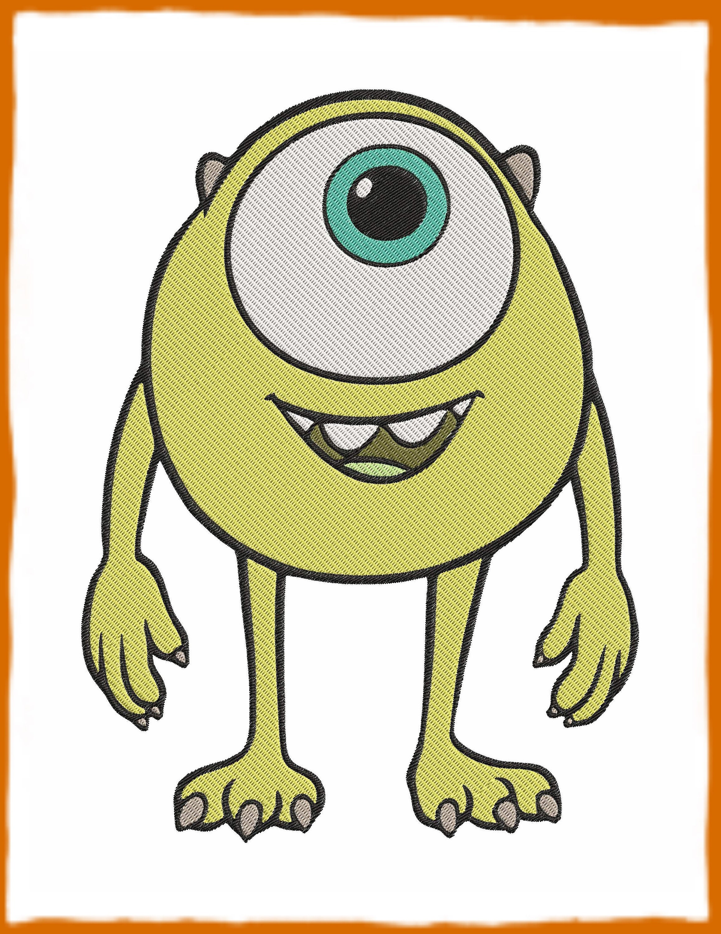 Mike Wazowski Monsters Inc Filled Embroidery Design 13 Instant Download ...