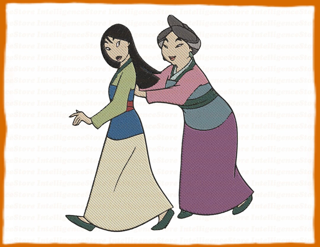 Fa Mulan With Fa Li Filled Embroidery Design 2 - Instant Download - Etsy