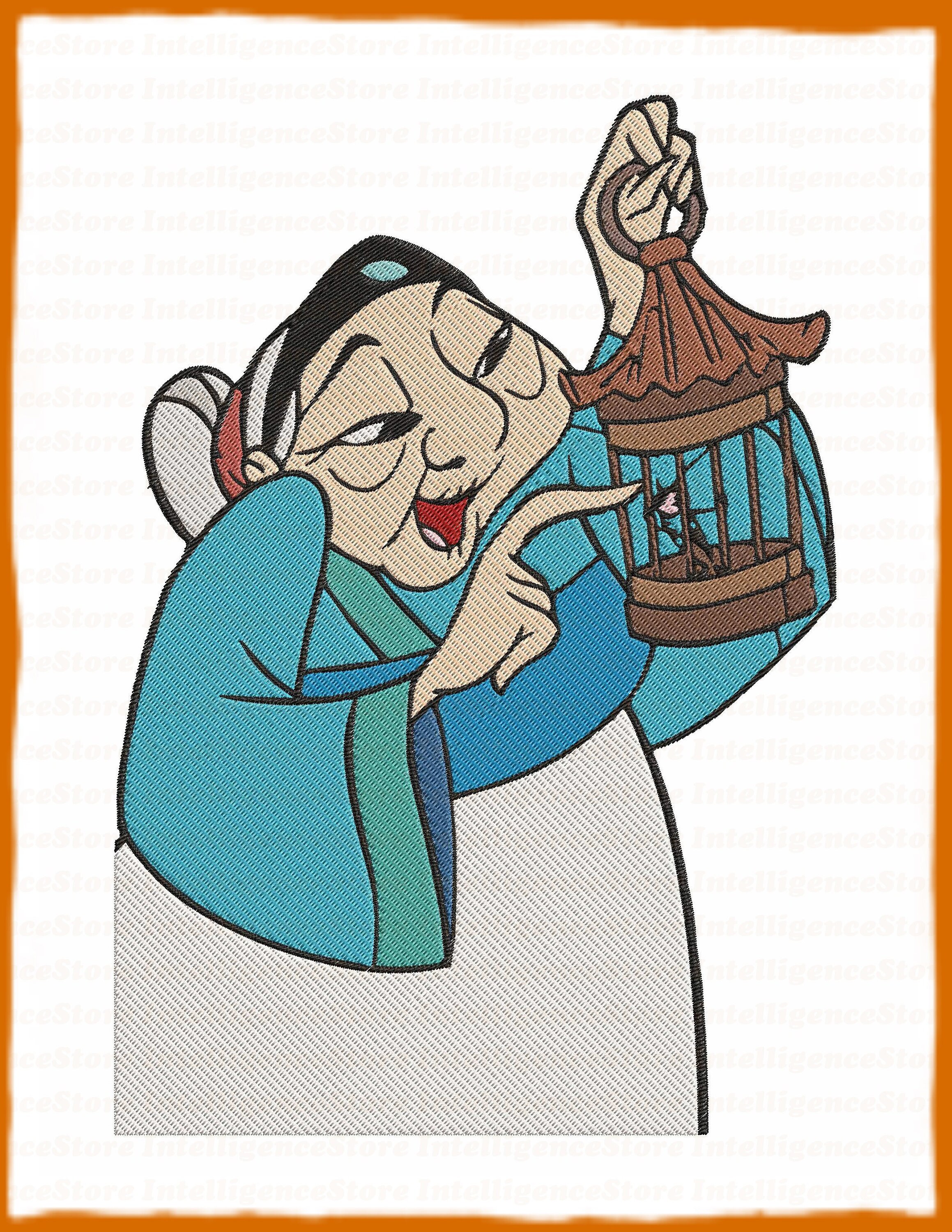 Grand-mère Fa Mulan Filled Embroidery Design 2 Téléchargement ...