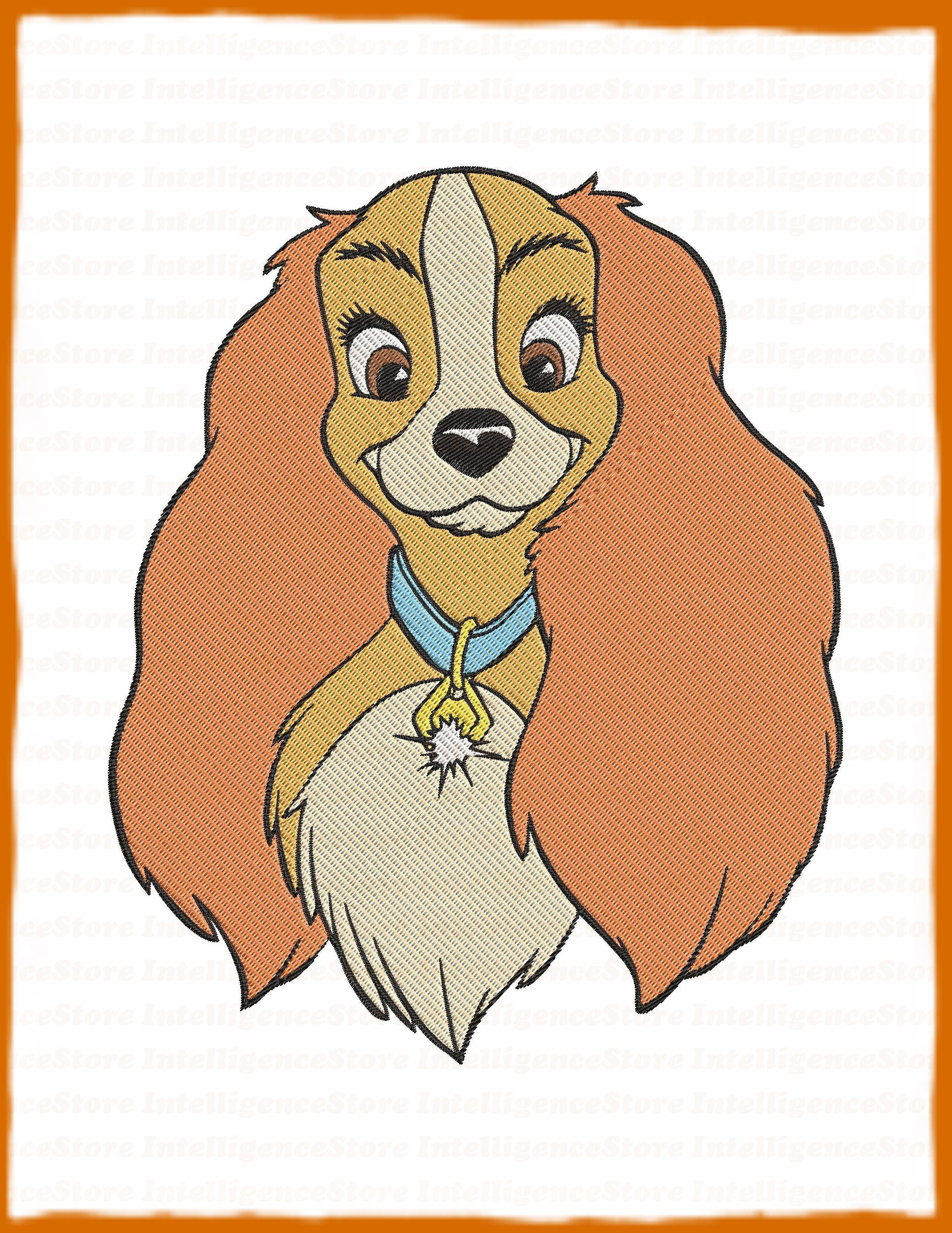 Lady and the Tramp Filled Embroidery Design 1 Instant Download - Etsy