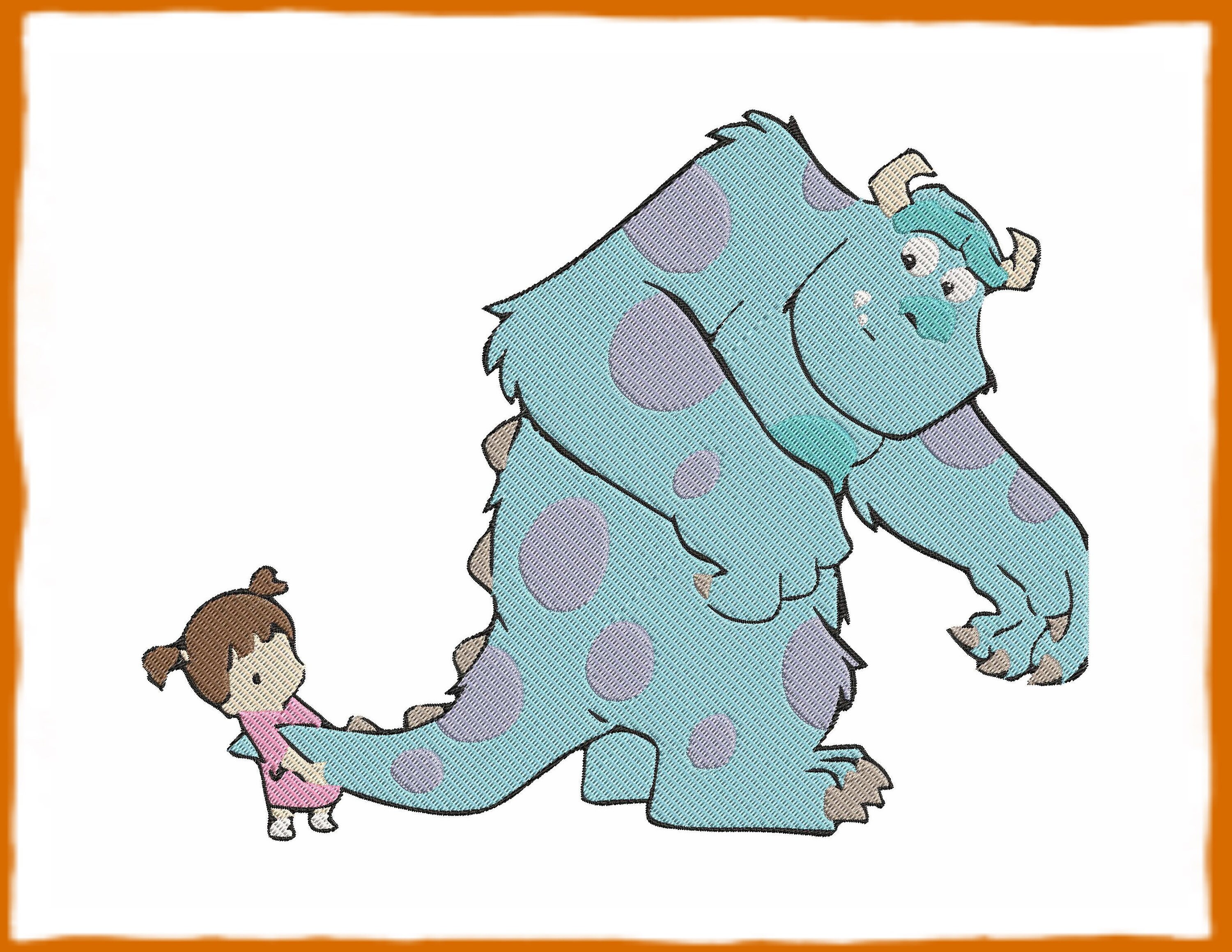 Boo With James P Sullivan Monsters Inc Filled Embroidery - Etsy