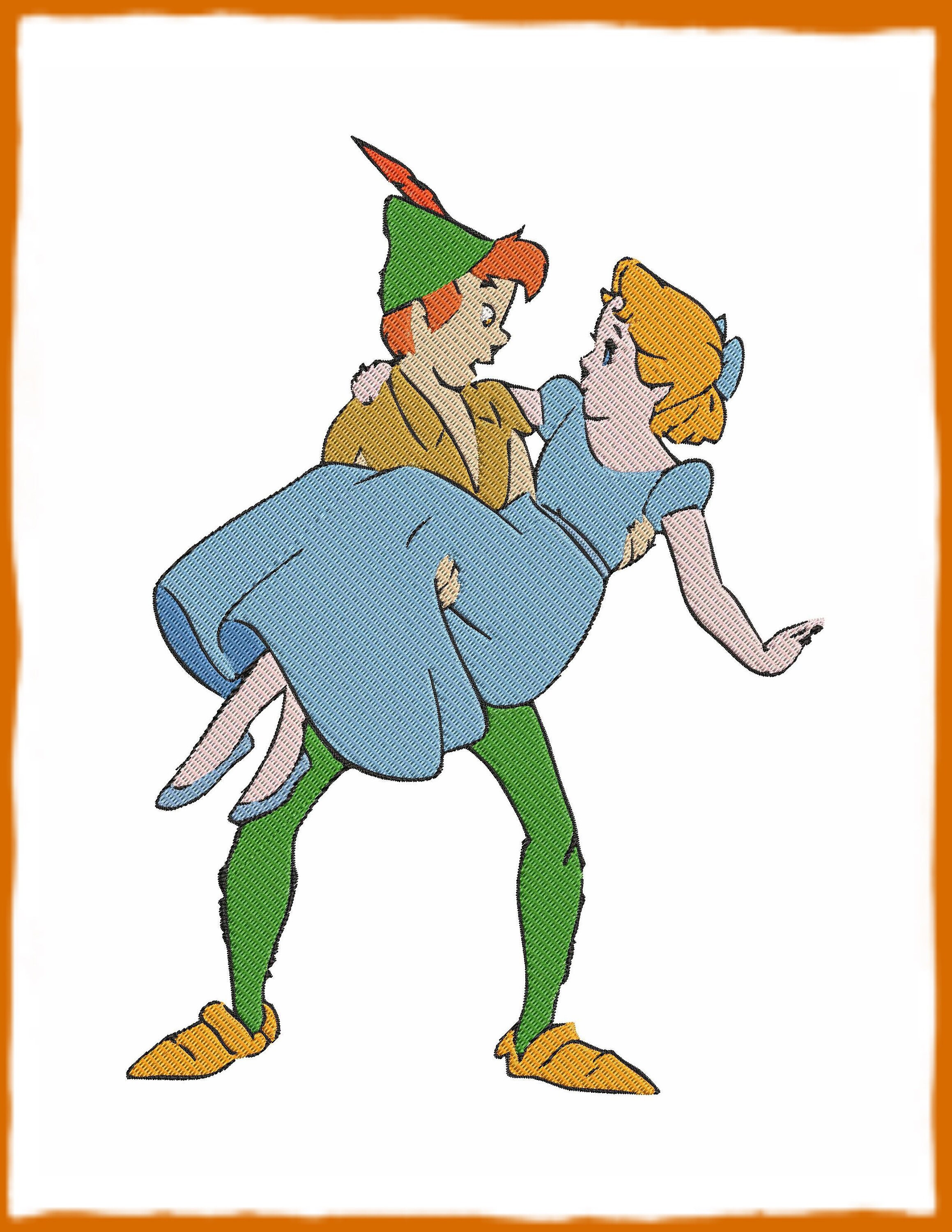 Wendy Darling With Peter Pan Filled Embroidery Design 2 - Etsy